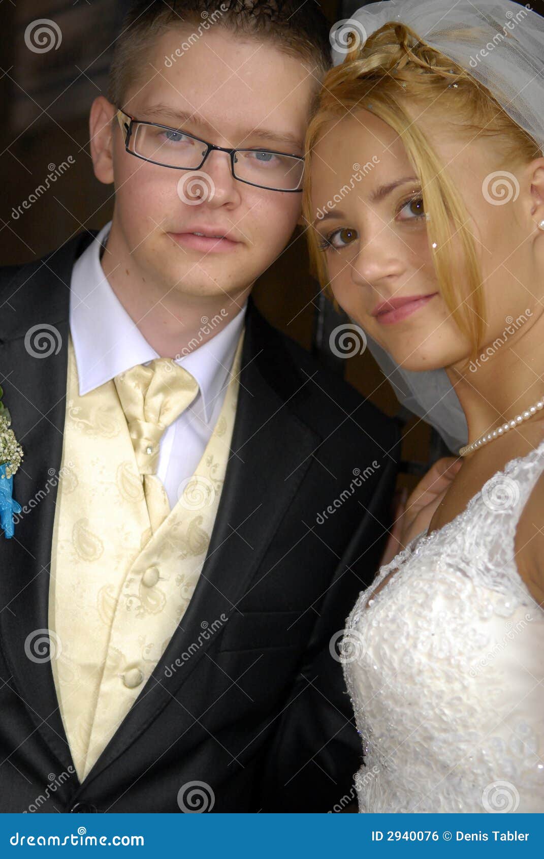 Het Portret Van De Bruid En Van De Bruidegom Stock Foto - Image of ...