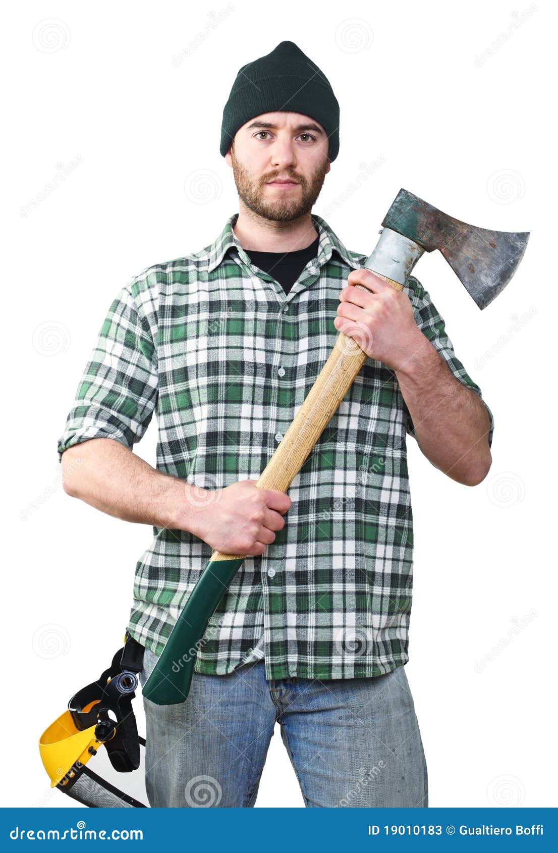 Het Portret Van De Houthakker Stock Afbeelding - Image of geïsoleerd ...