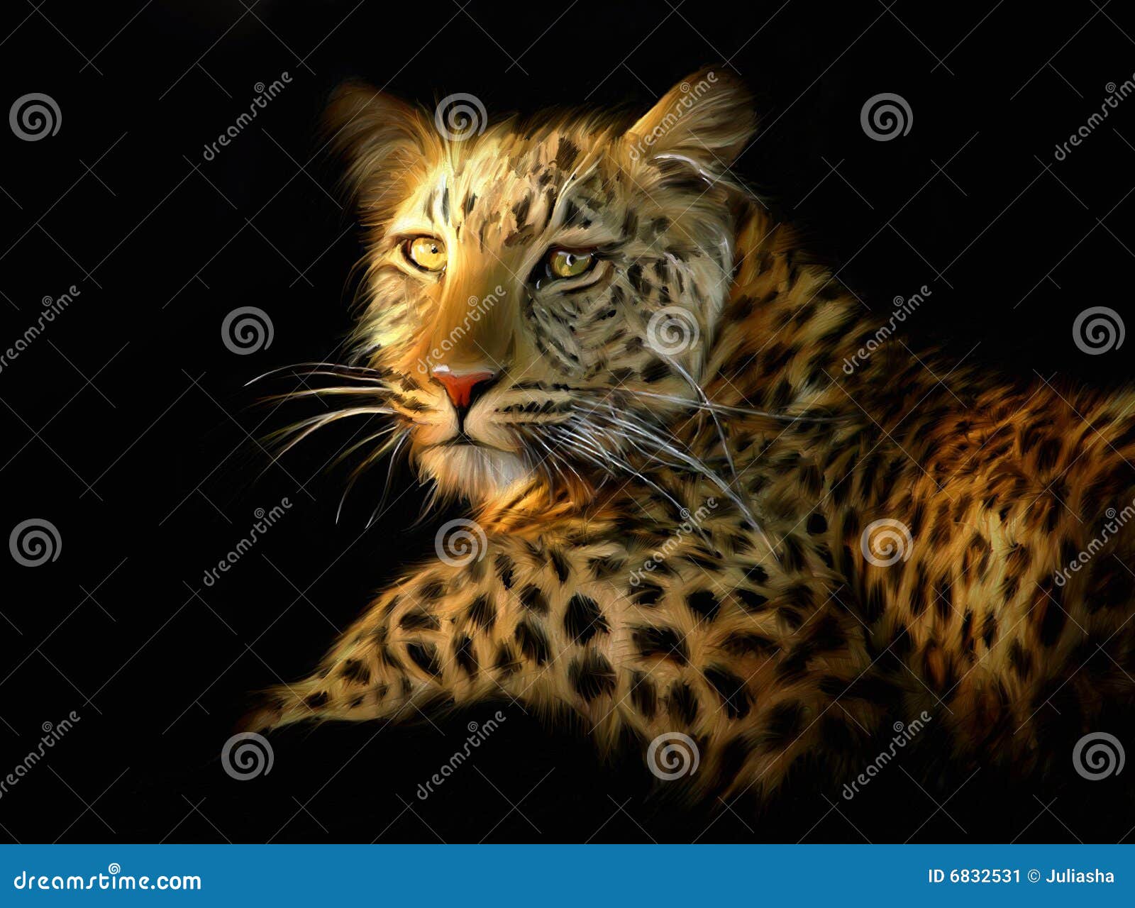 Het Portret Van De Luipaard Stock Afbeelding - Image of tekening ...