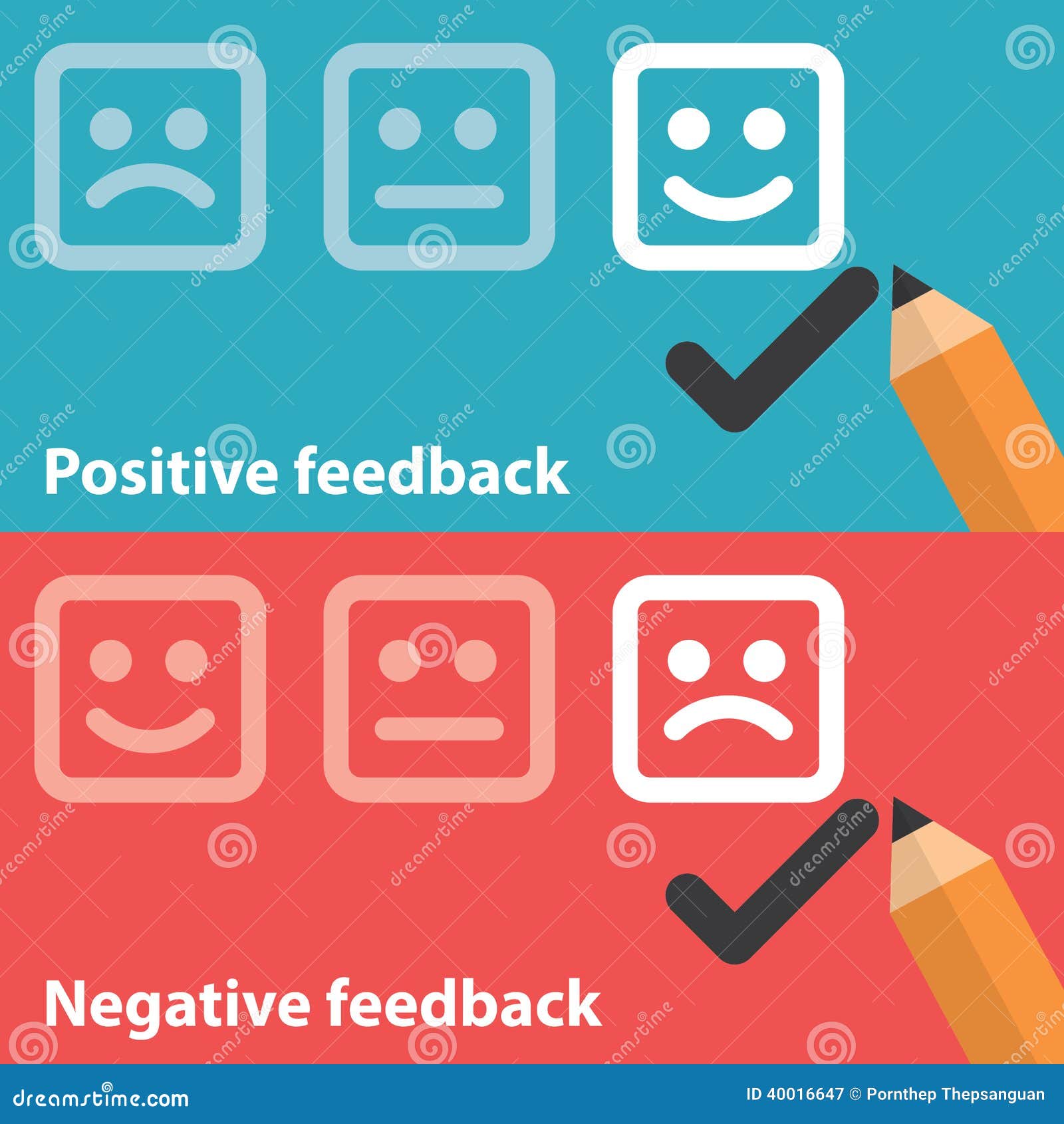 Het Positief En Negatief Koppelt Terug Vector Illustratie ...