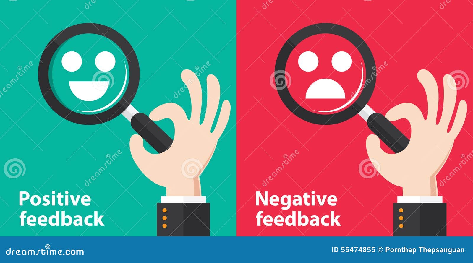 Het Positief En Negatief Koppelt Terug Vector Illustratie ...