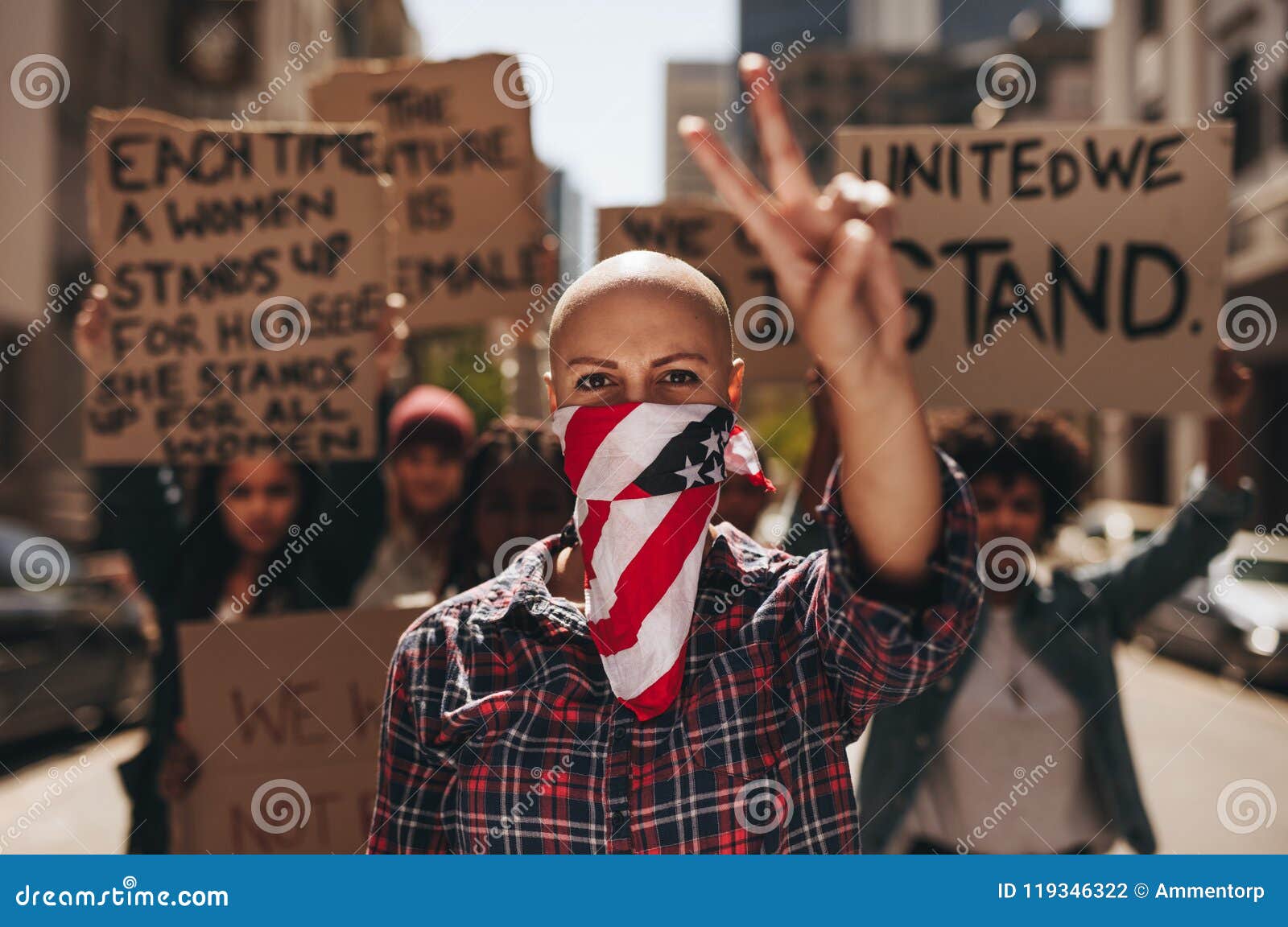 Het Protesteren Met Vrede En Stilte Stock Foto - Image of uitziend ...