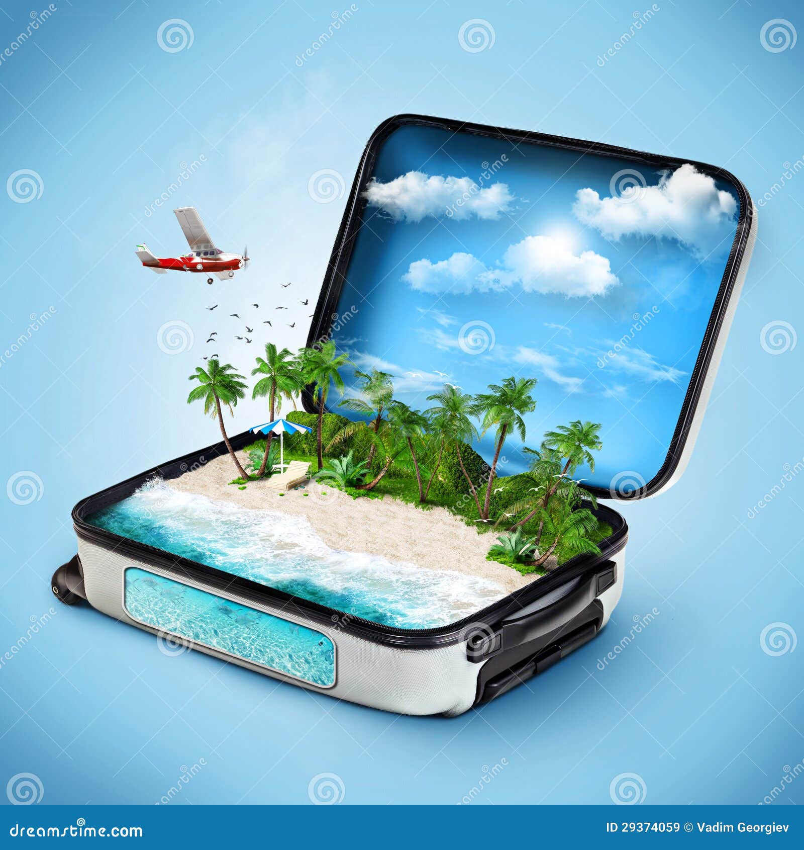 Het reizen stock afbeelding. Image of palm, achtergrond - 29374059