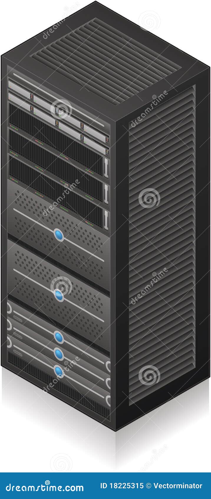 Het Rek van de server vector illustratie. Illustration of server - 18225315