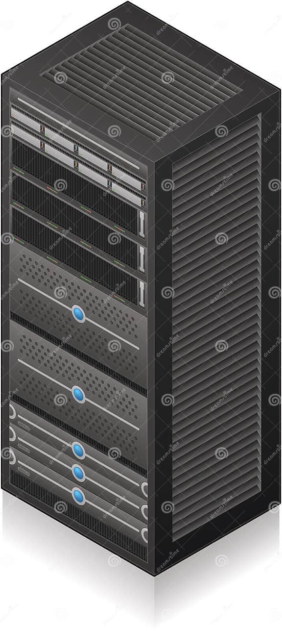 Het Rek van de server vector illustratie. Illustration of server - 18225315