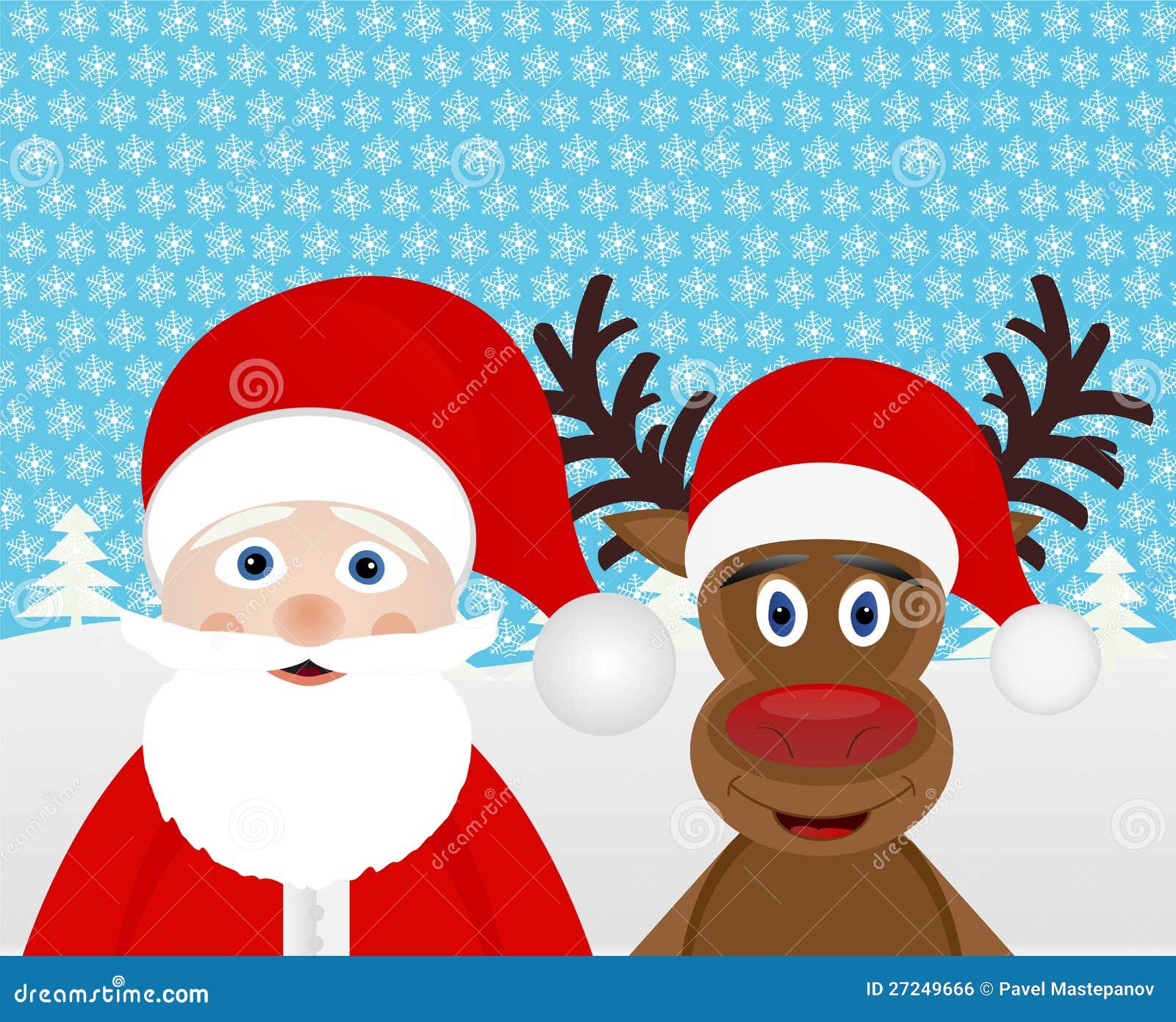 Het Rendier En De Kerstman Van Kerstmis Vector Illustratie ...