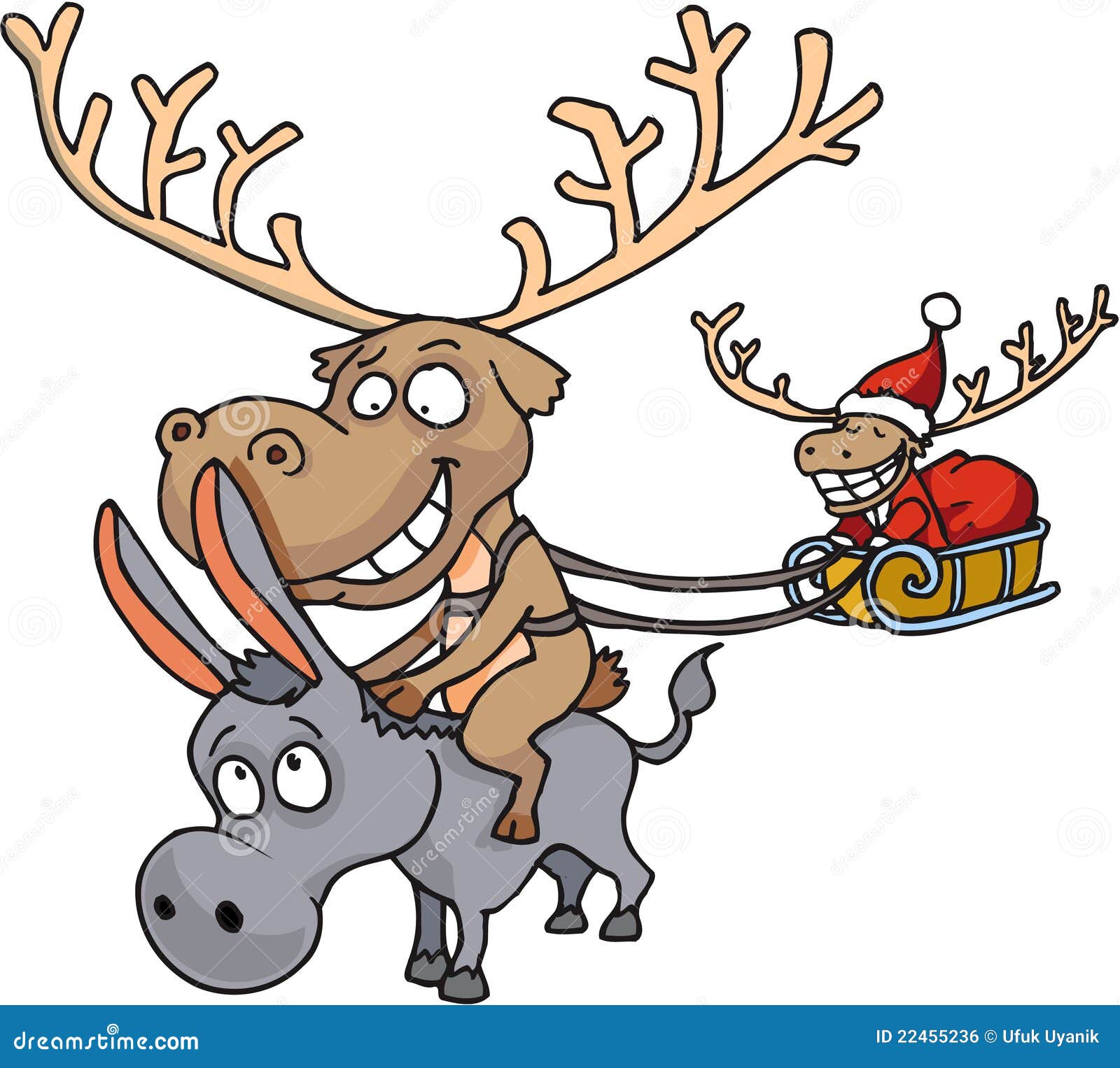 Het Rendier Van De Kerstman Stock Illustratie - Illustration of ...