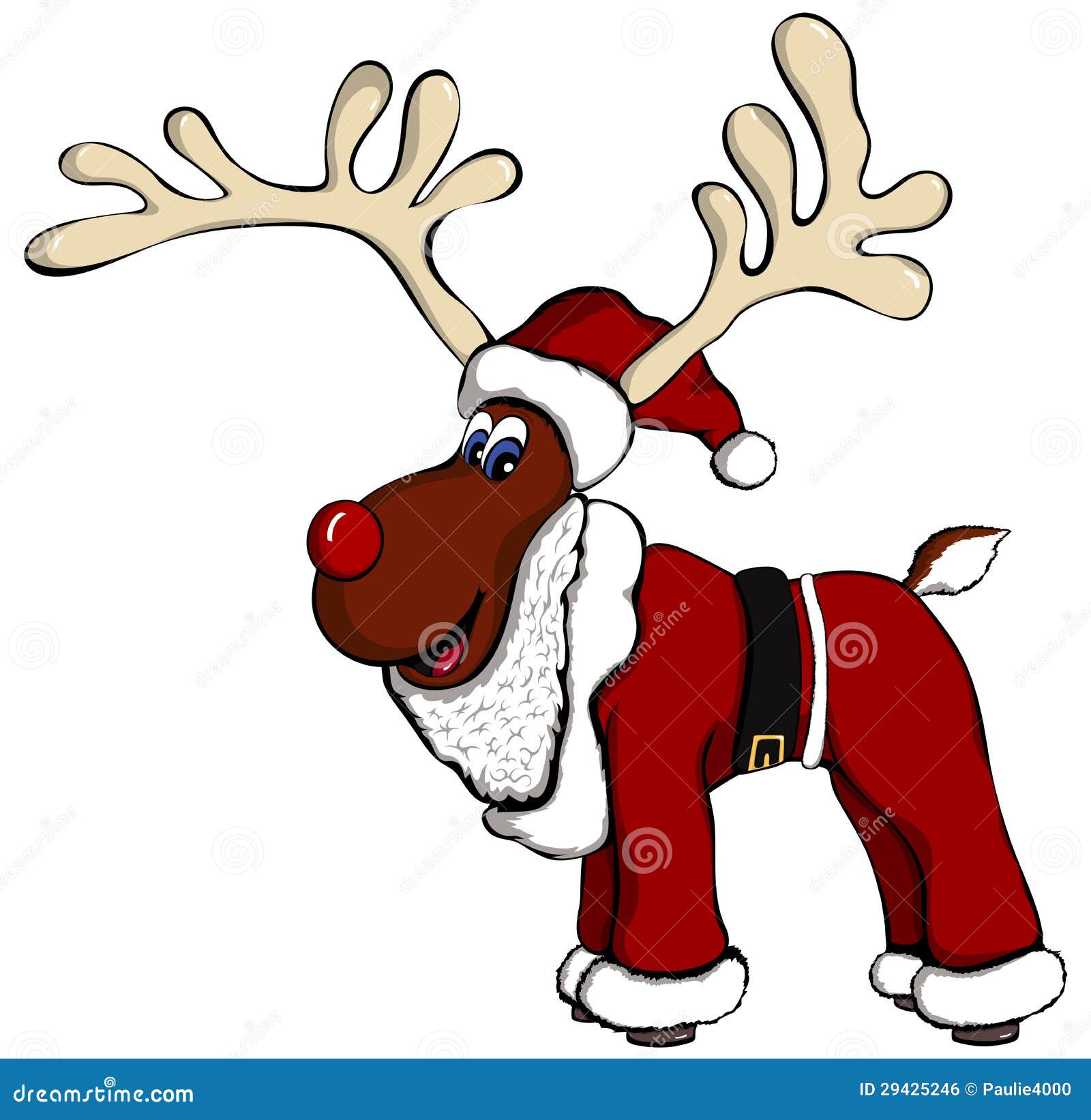 Het Rendier Van De Uitrusting Van De Kerstman Vector Illustratie ...