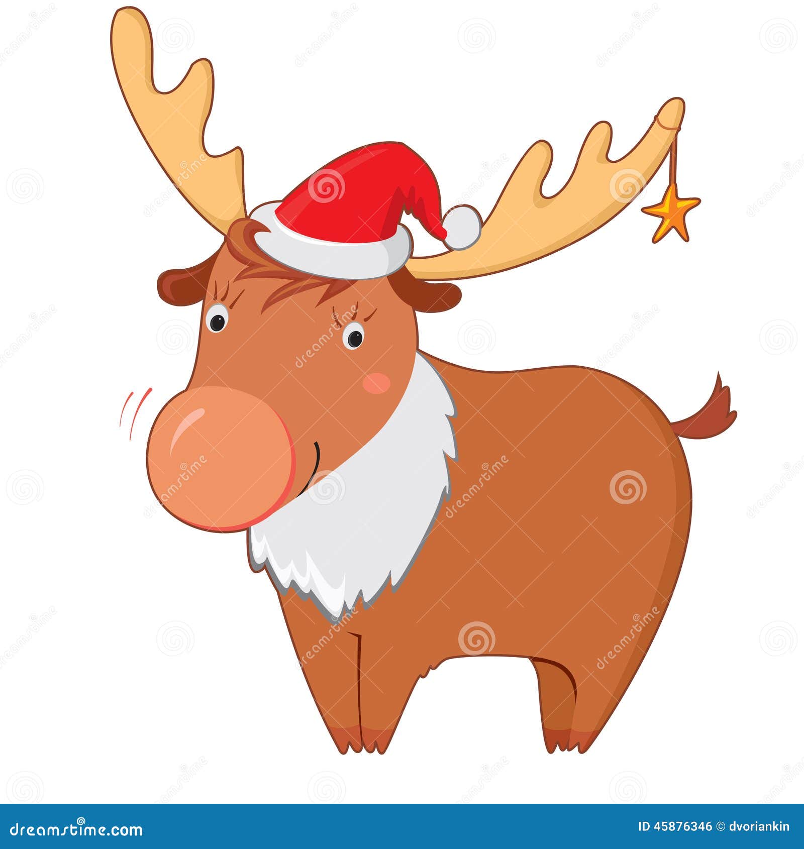 Het rendier van Kerstmis vector illustratie. Illustration of glimlachen ...