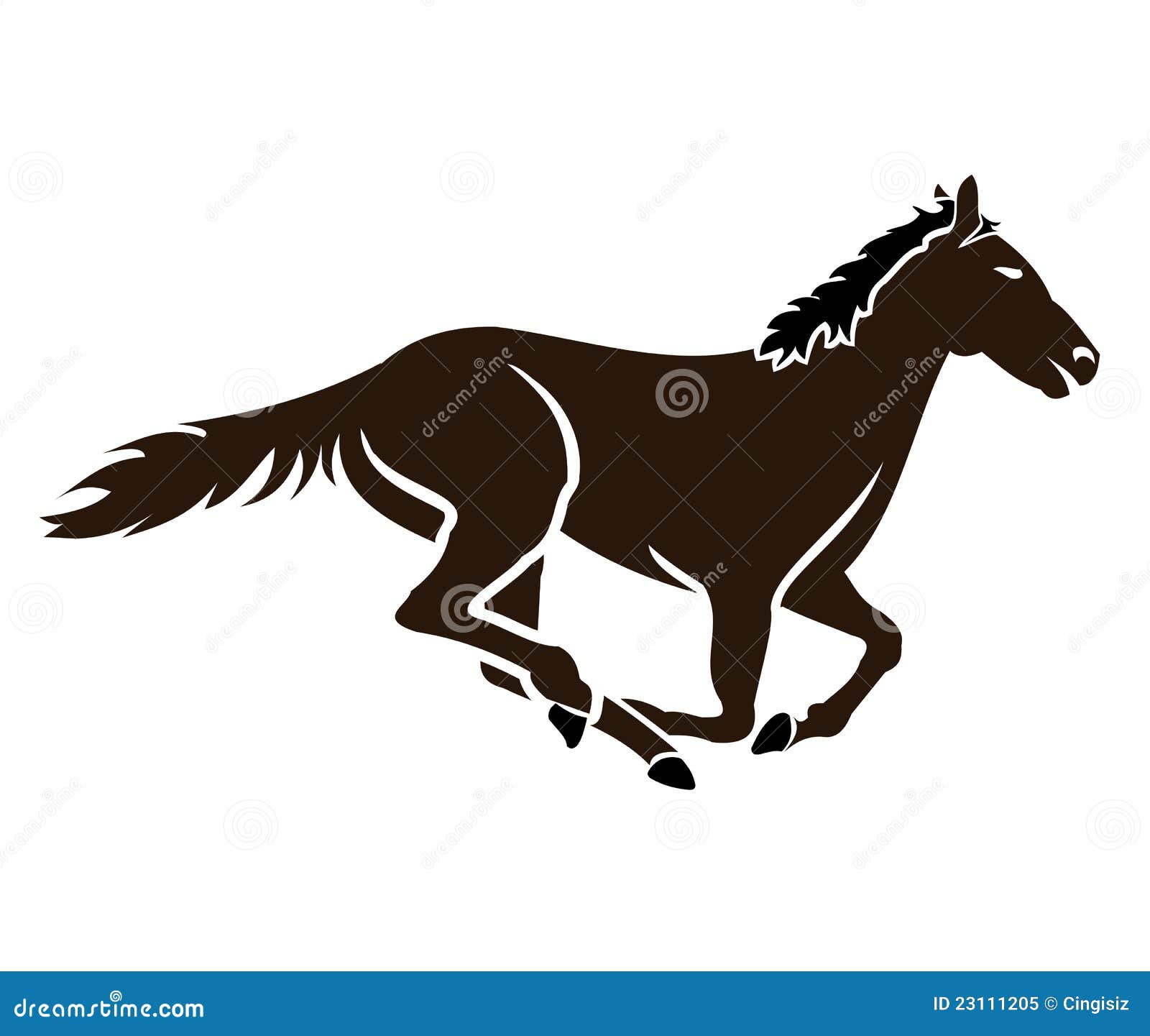 Het Rennende Pictogram Van Het Paard Vector Illustratie - Illustration ...