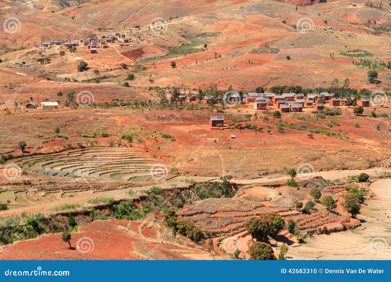 Het Rode Landschap Van Madagascar Stock Foto - Image of behoud, kleurrijk: 42683310