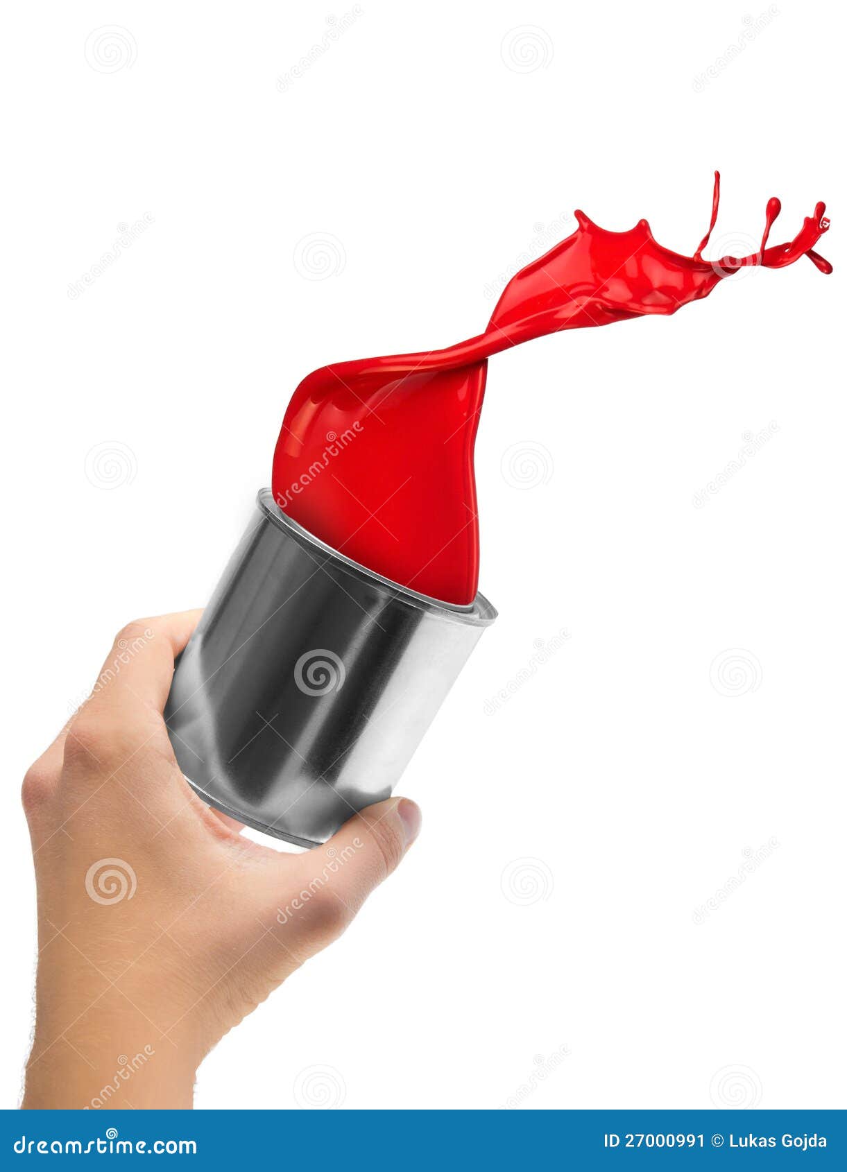 Het Rode Verf Bespatten Uit Kan Stock Afbeelding - Image of ontwerp ...