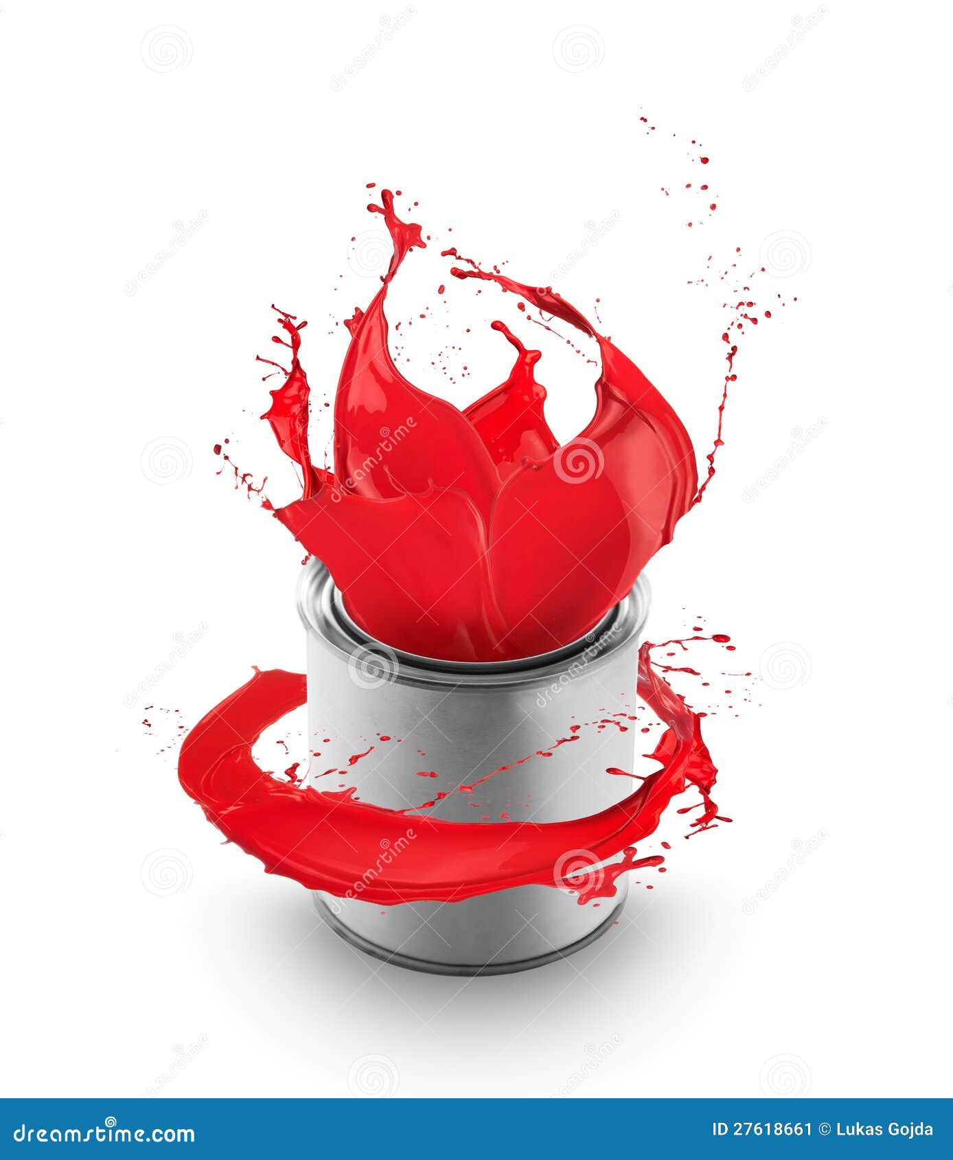 Het Rode Verf Bespatten Uit Kan Stock Afbeelding - Image of plons, vlek ...
