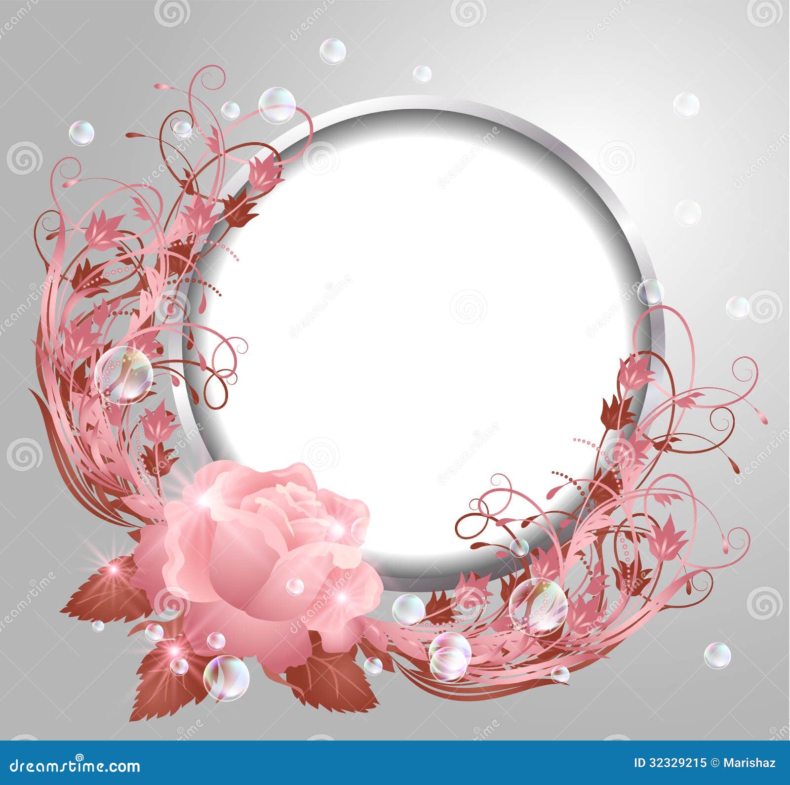 Het ronde kader en nam toe vector illustratie. Illustration of nave ...