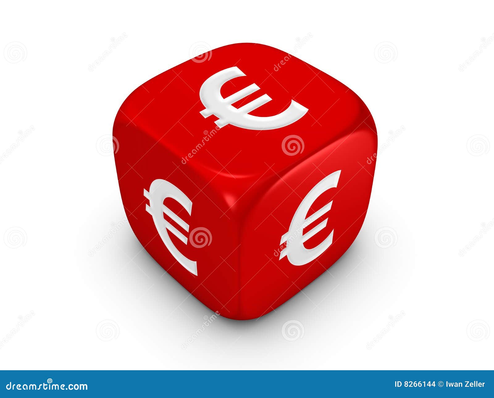 Het Rood Dobbelt Met Euro Teken Stock Illustratie - Illustration of ...