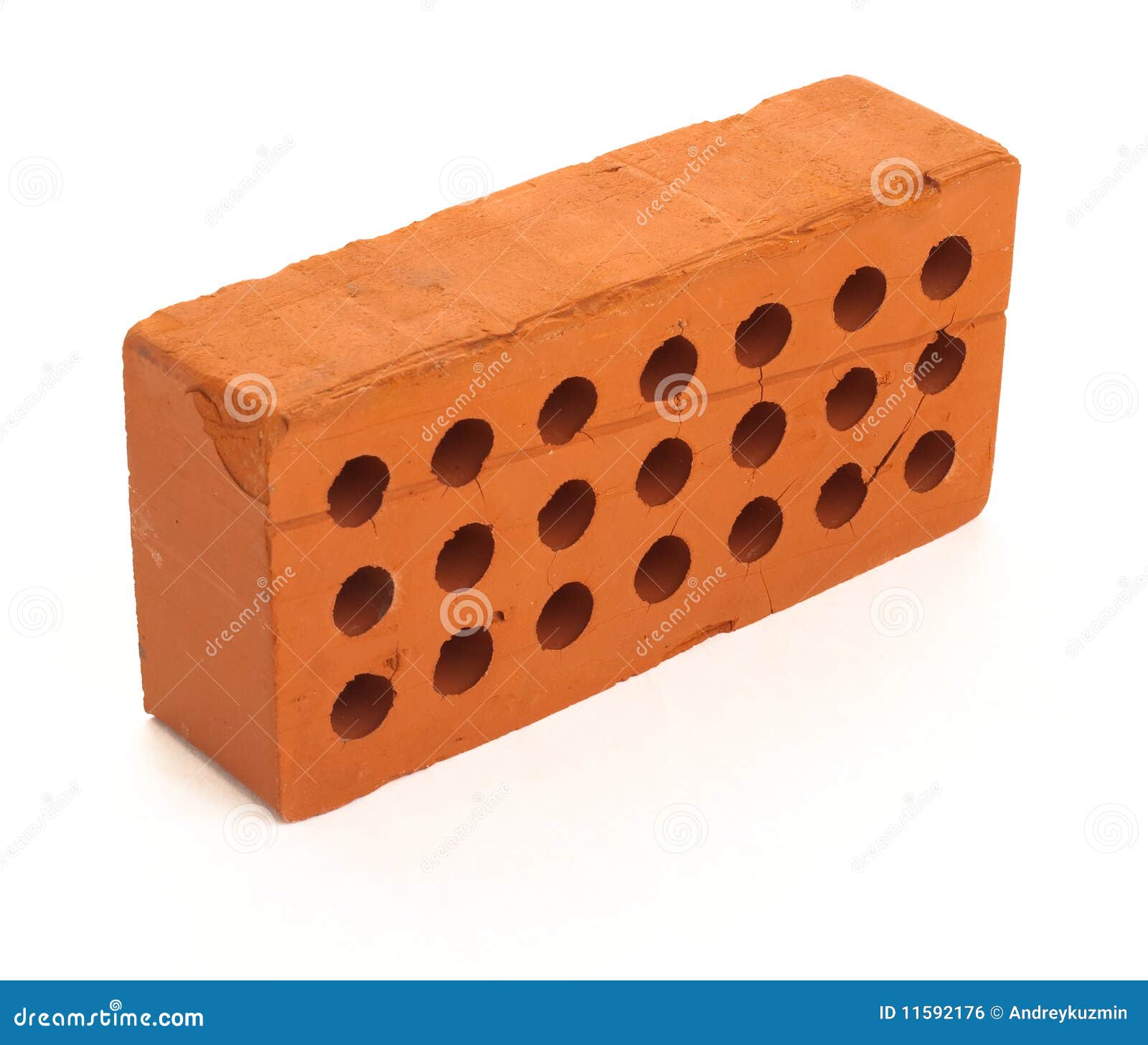 Het Rood Perforeerde Van Keramische Steen Geïsoleerds Op Wit Stock Foto ...