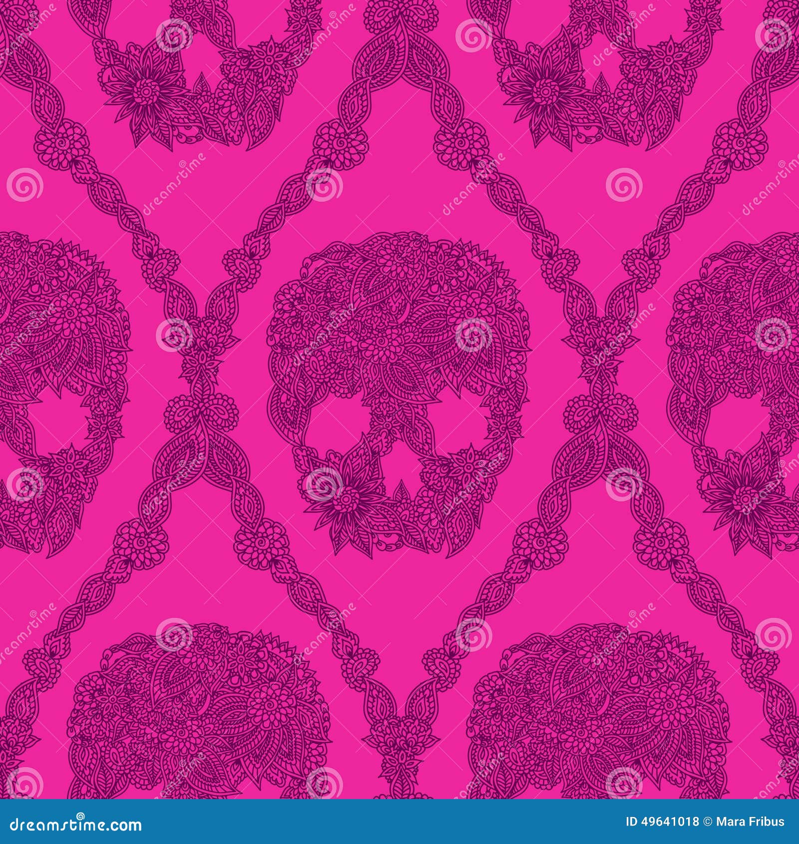 Het Roze Patroon Van Het Schedelsdamast Vector Illustratie ...