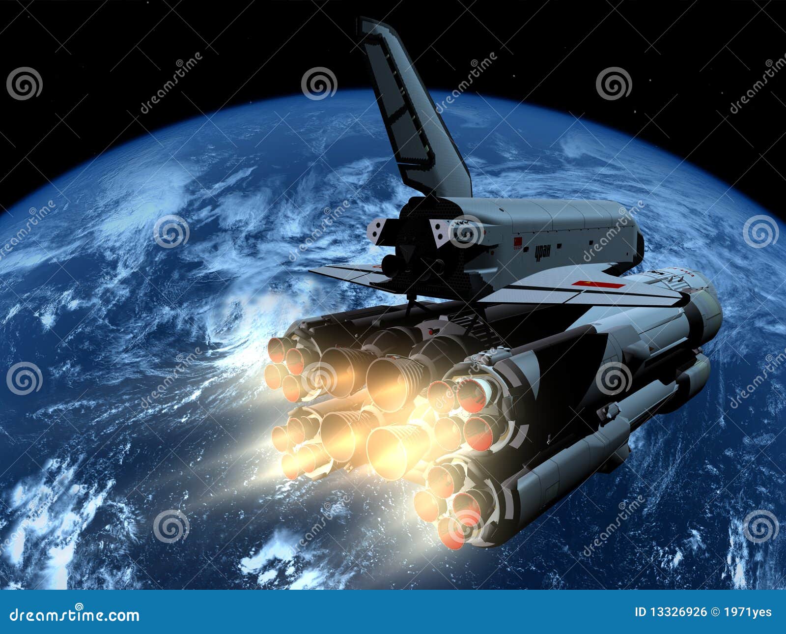 Het ruimteschip stock illustratie. Illustration of licht - 13326926