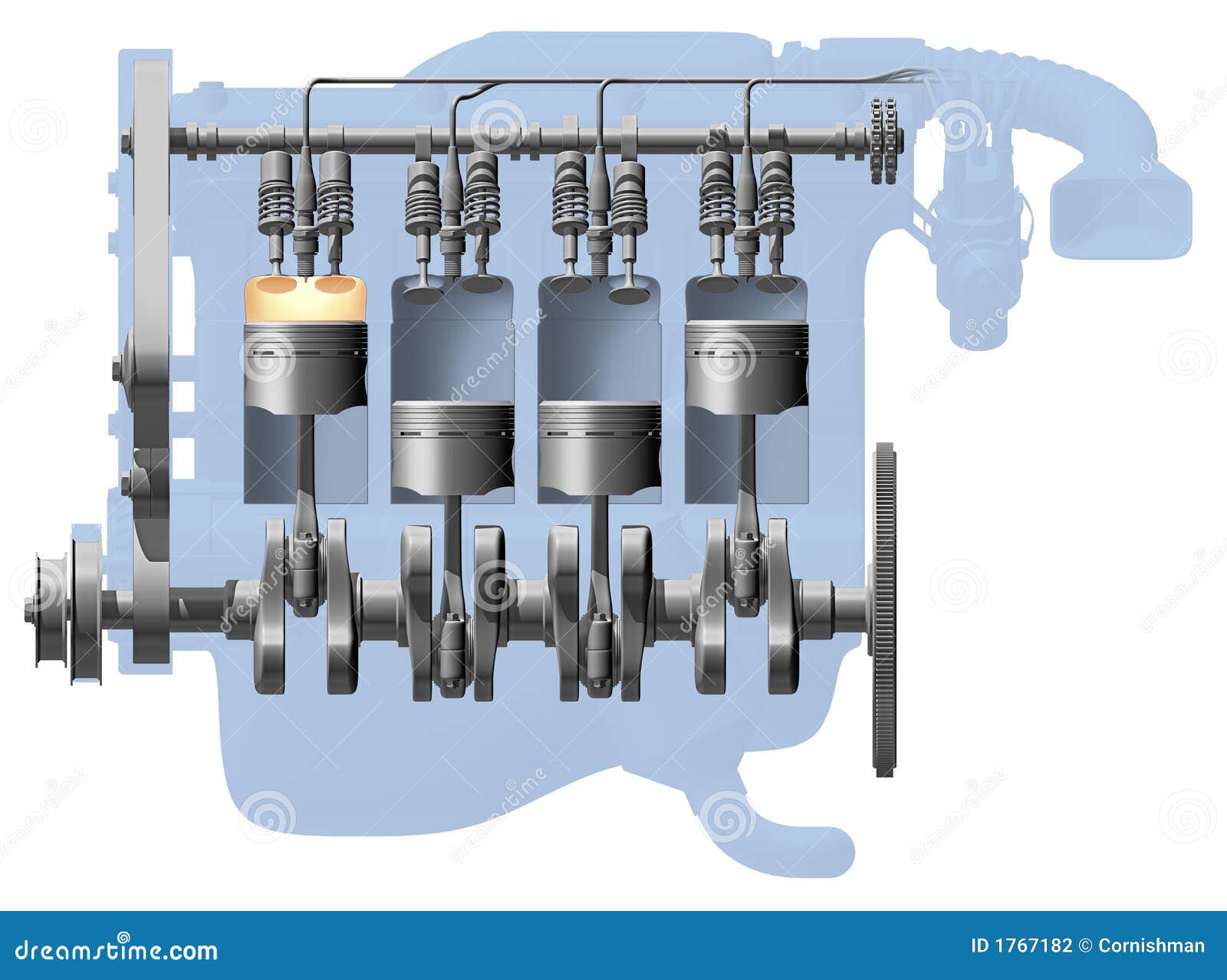 Het Schema van de motor stock illustratie. Illustration of klep - 1767182
