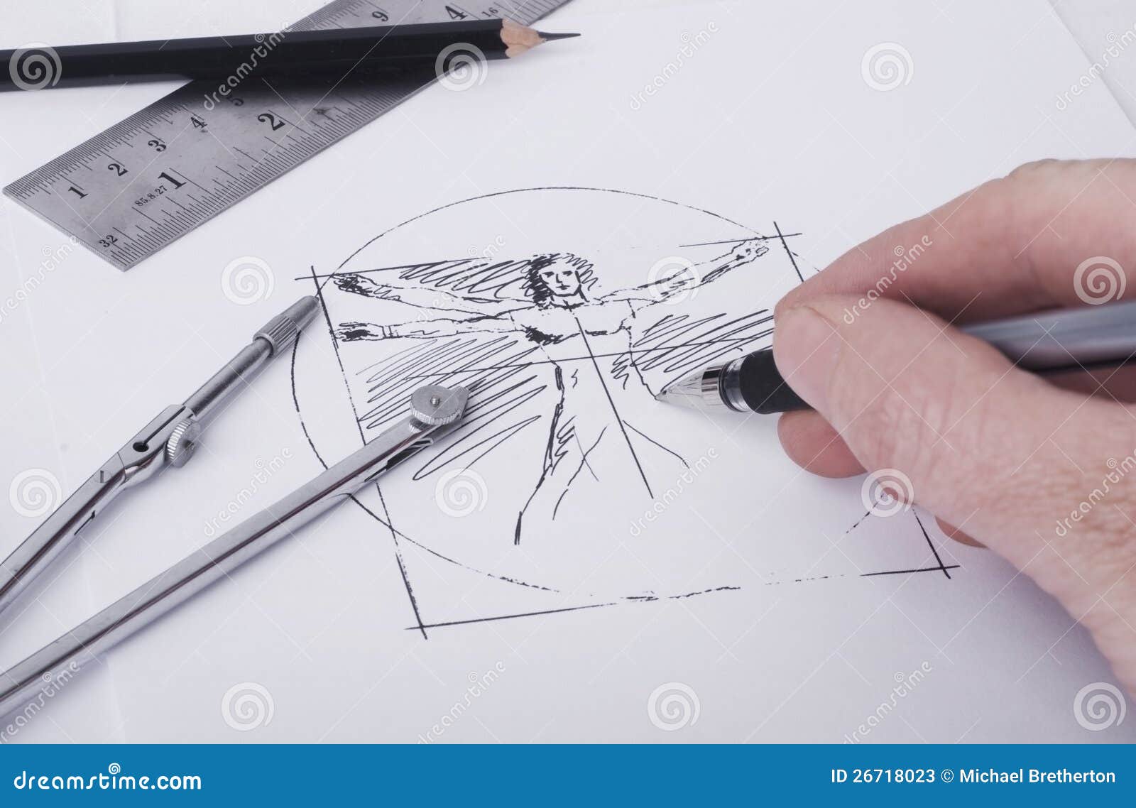 Het schetsen van hand stock afbeelding. Image of creatief - 26718023