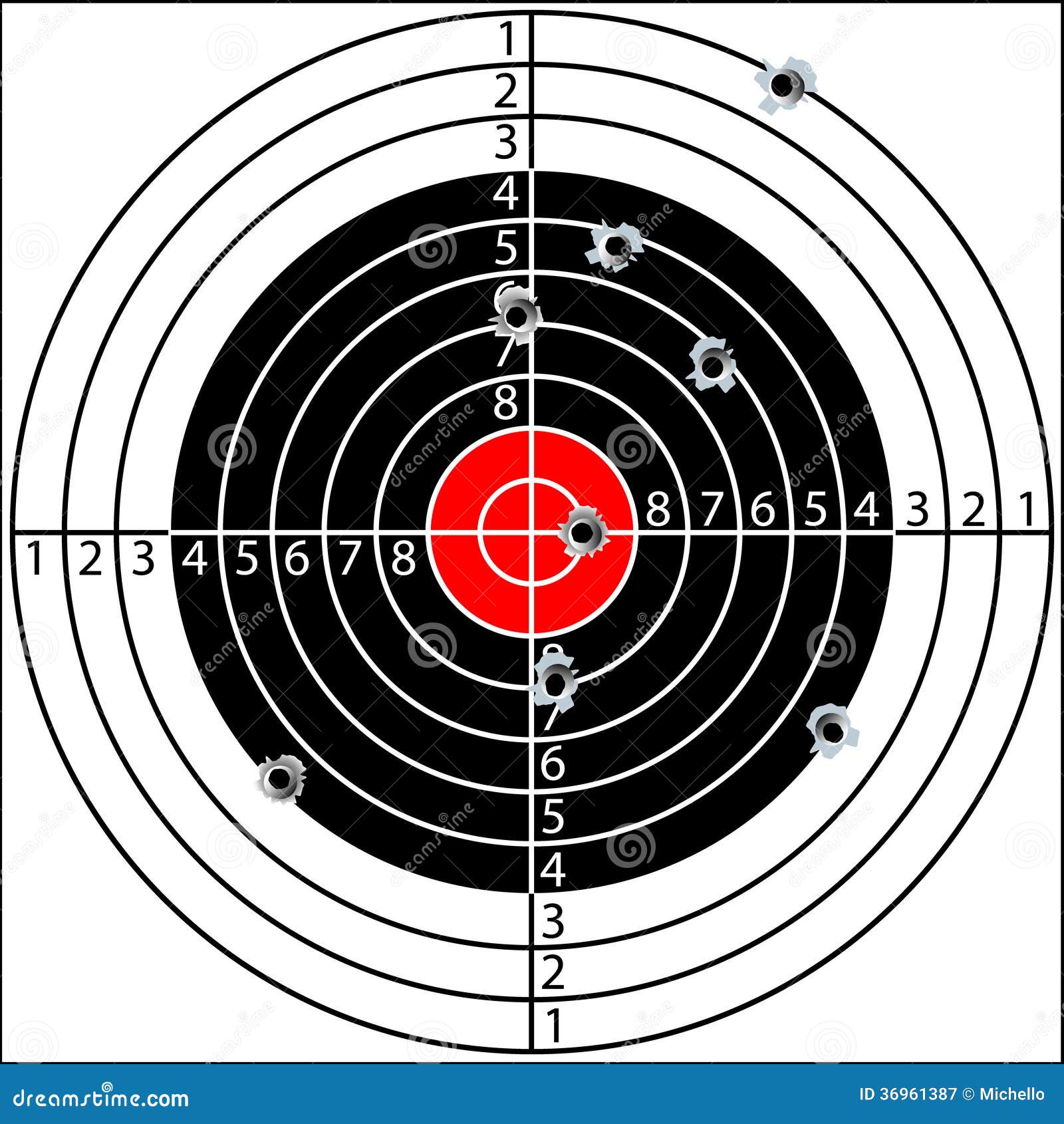 Het schieten van doel vector illustratie. Illustration of gaten - 36961387