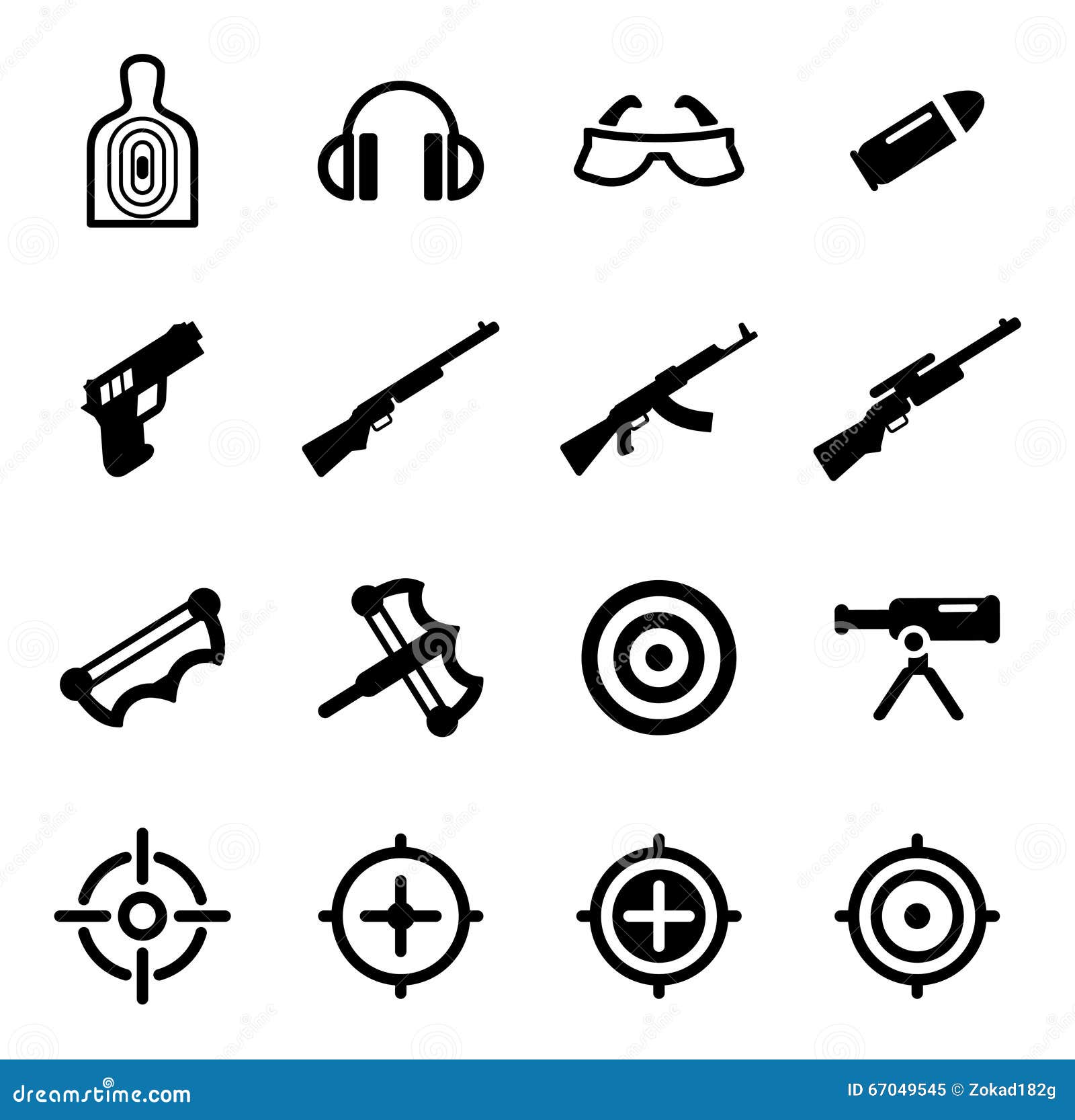 Het Schieten Van Waaierpictogrammen Vector Illustratie - Illustration ...