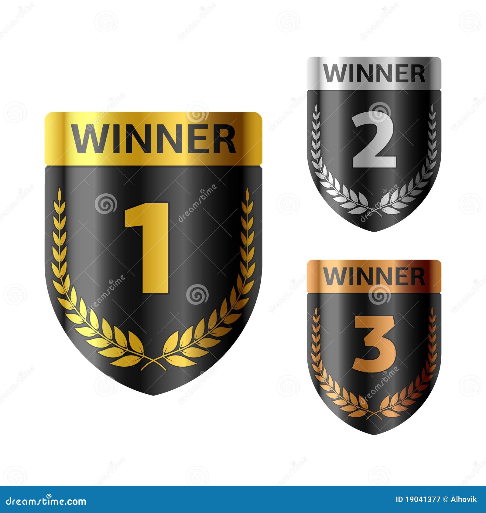 Het schild van de winnaar vector illustratie. Illustration of zilver ...