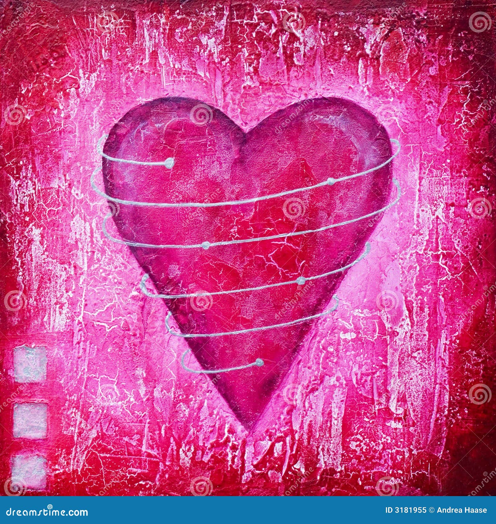 Het Schilderen Van Roze Hart Stock Illustratie - Illustration of acryl ...