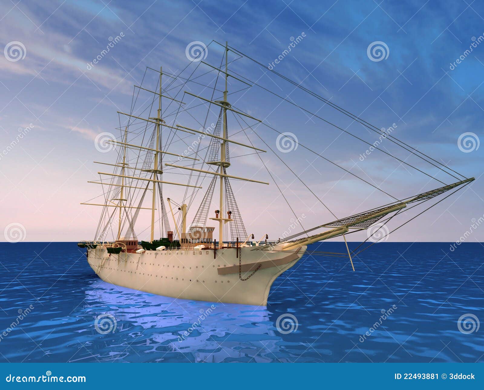 Het schip is op zee stock illustratie. Illustration of antiquiteit ...