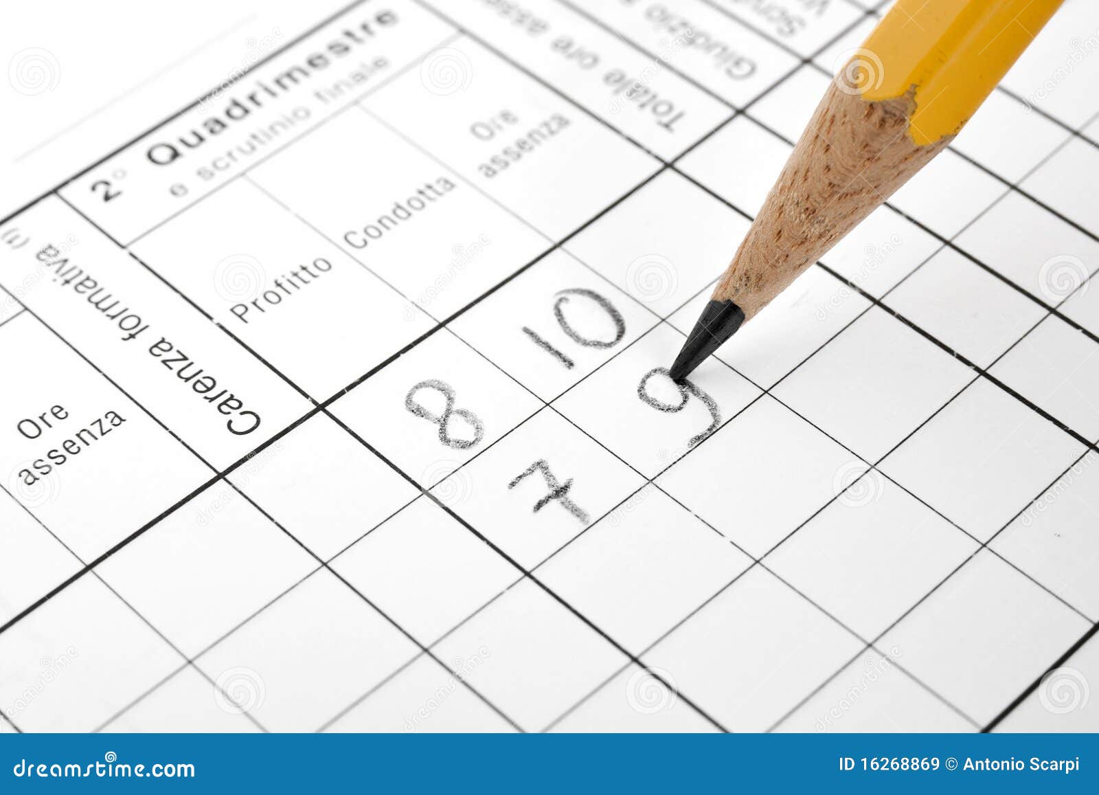 Het Schoolrapport Van De School Stock Afbeelding - Image of vooruitgang ...