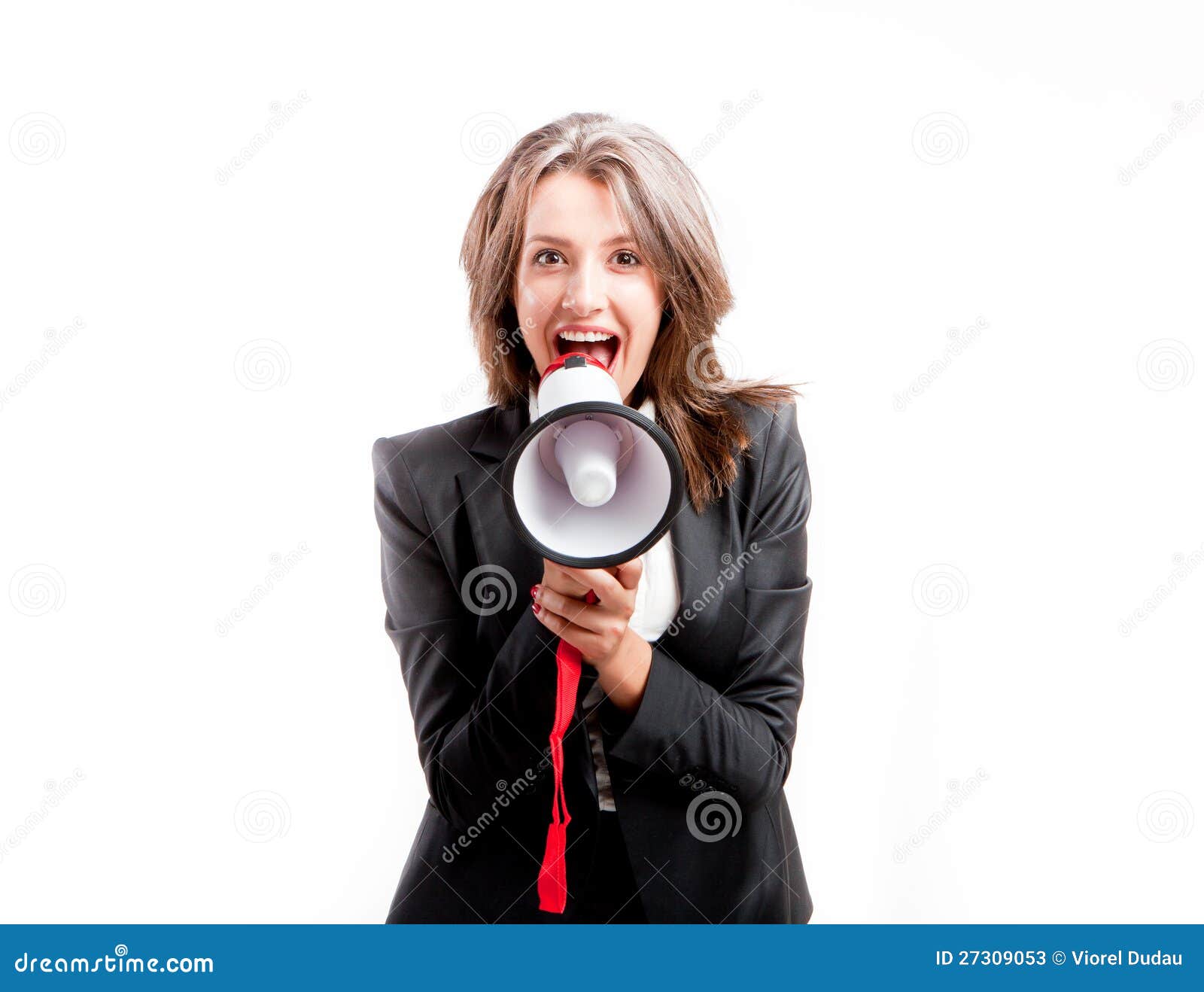 Het Schreeuwen Door Megafoon Stock Afbeelding - Image of collectief ...