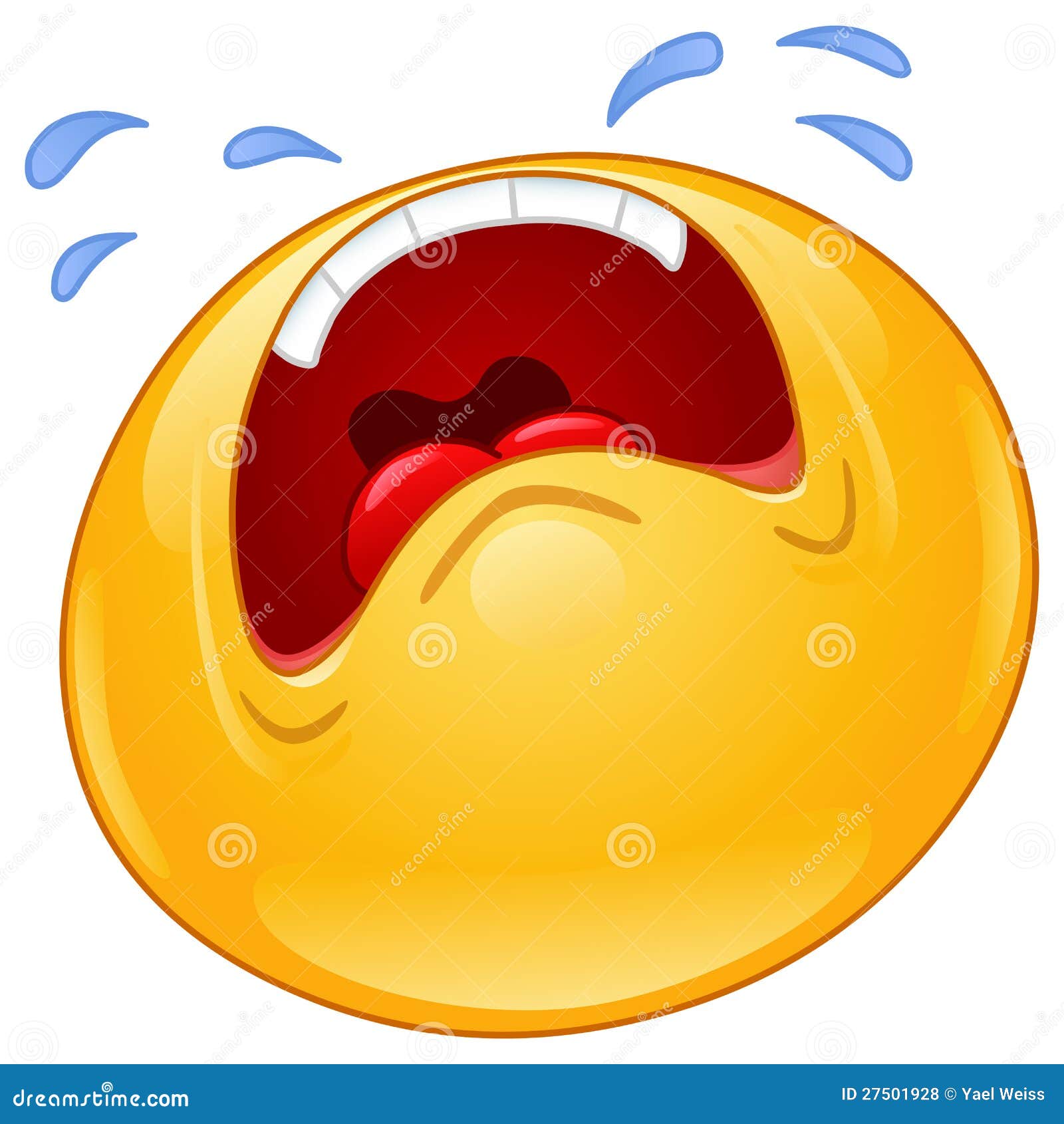 Het schreeuwen emoticon vector illustratie. Illustration of stemming ...