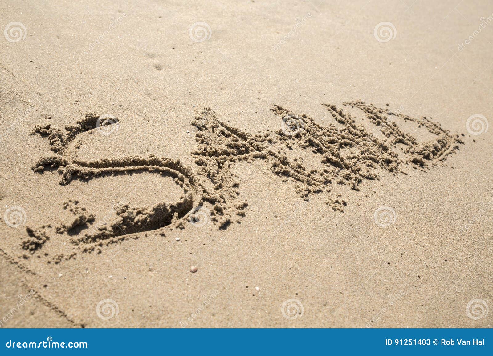 Het Schrijven in Het Zand Op Het Strand Stock Afbeelding - Image of ...