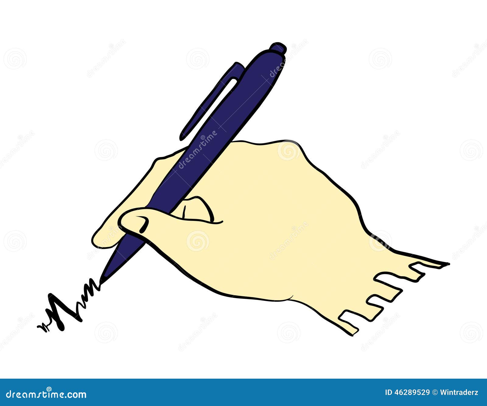 Het Schrijven Van Hand Met Pen Illustration Vector Illustratie ...