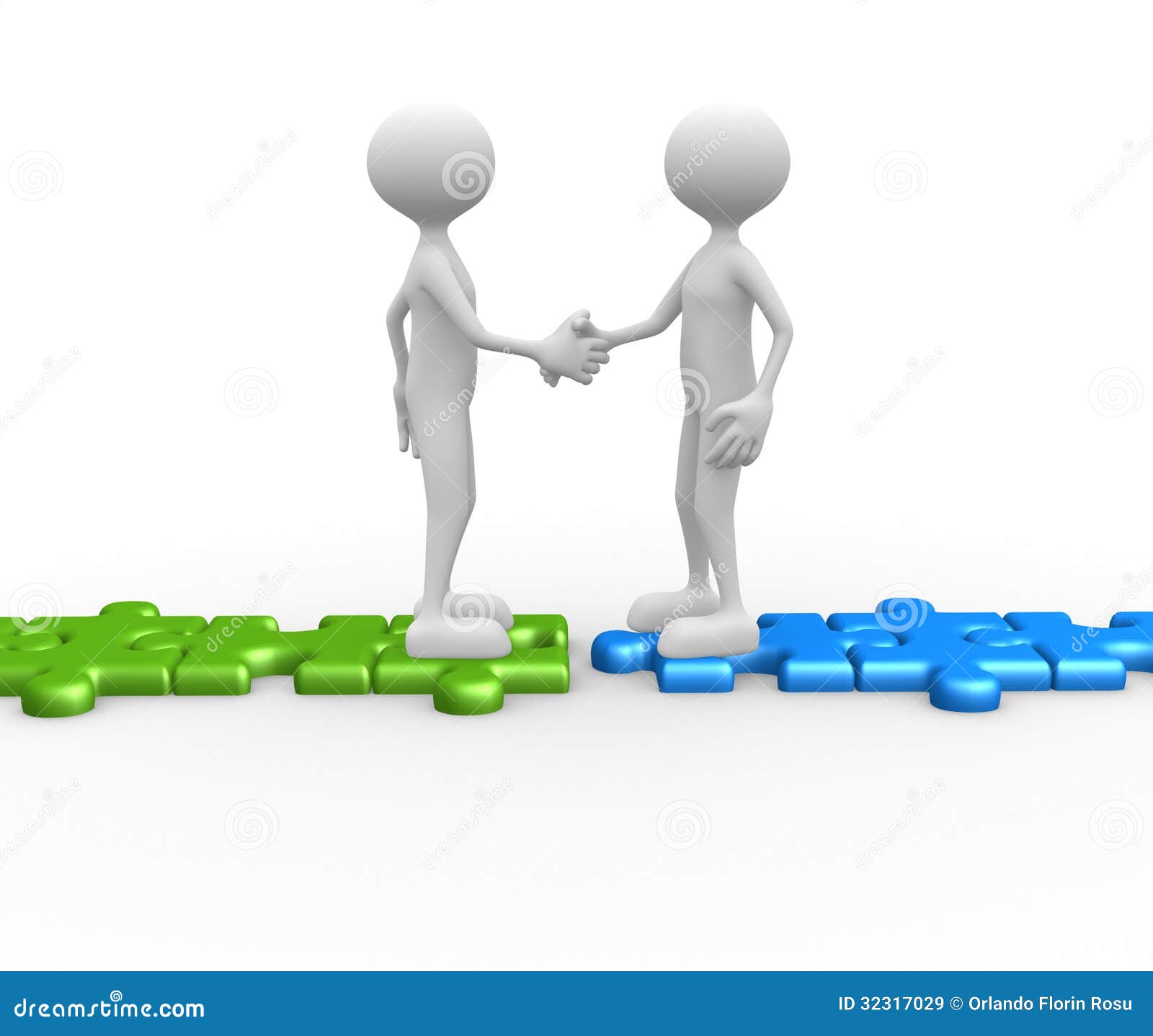 Het Schudden Van Handen Op Raadselstukken. Stock Illustratie ...