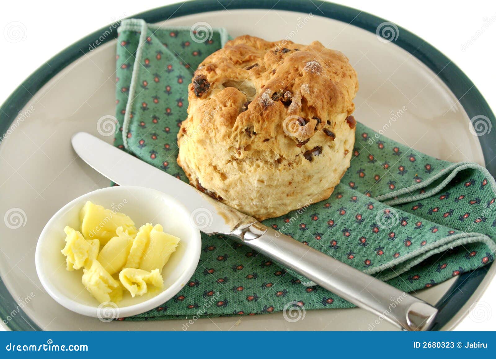 Het Scone Van De Datum Met Boter 1 Stock Afbeelding - Image of datum ...