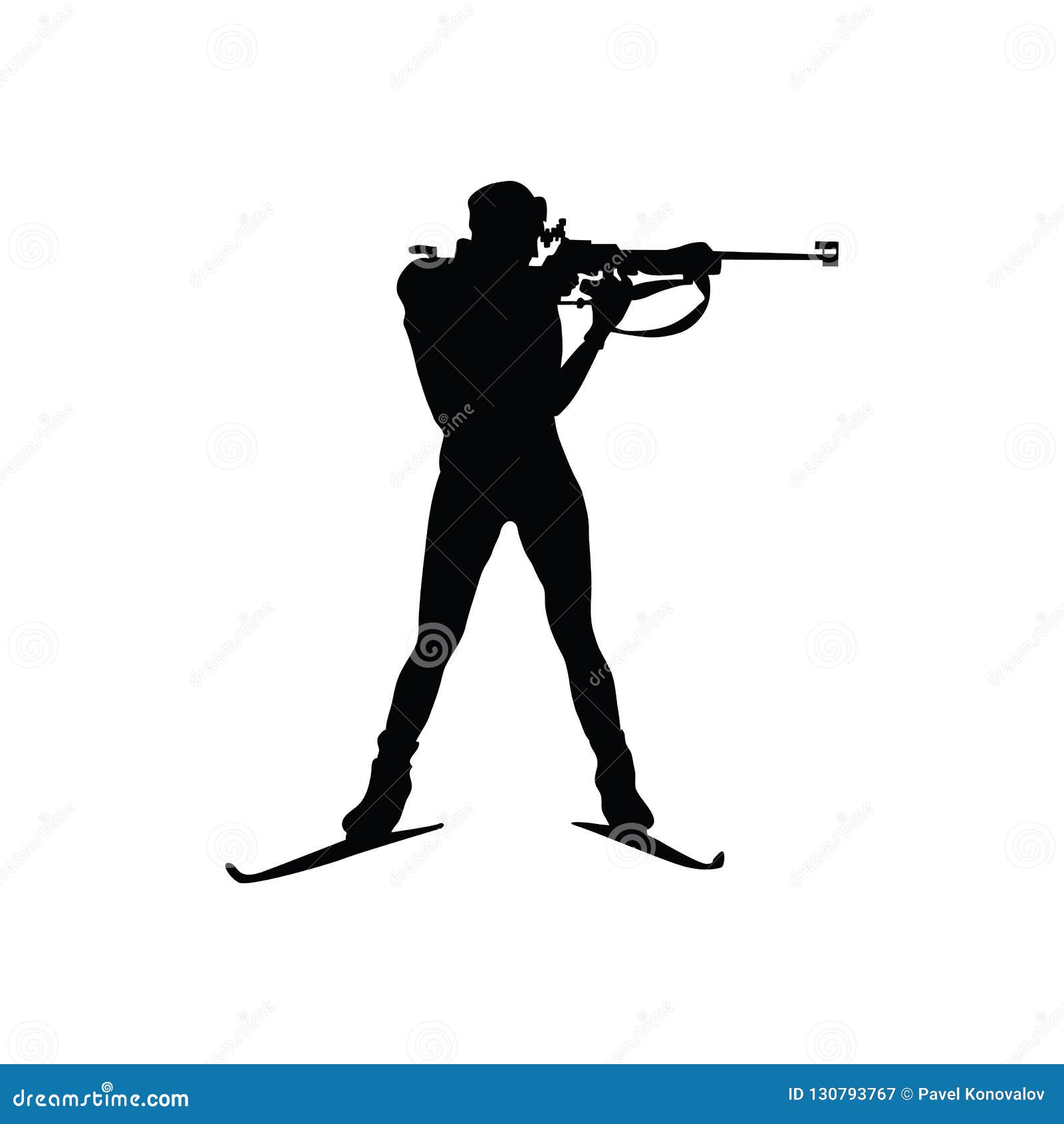 Het Silhouet Van De Biathlonsportman Vector Illustratie - Illustration ...