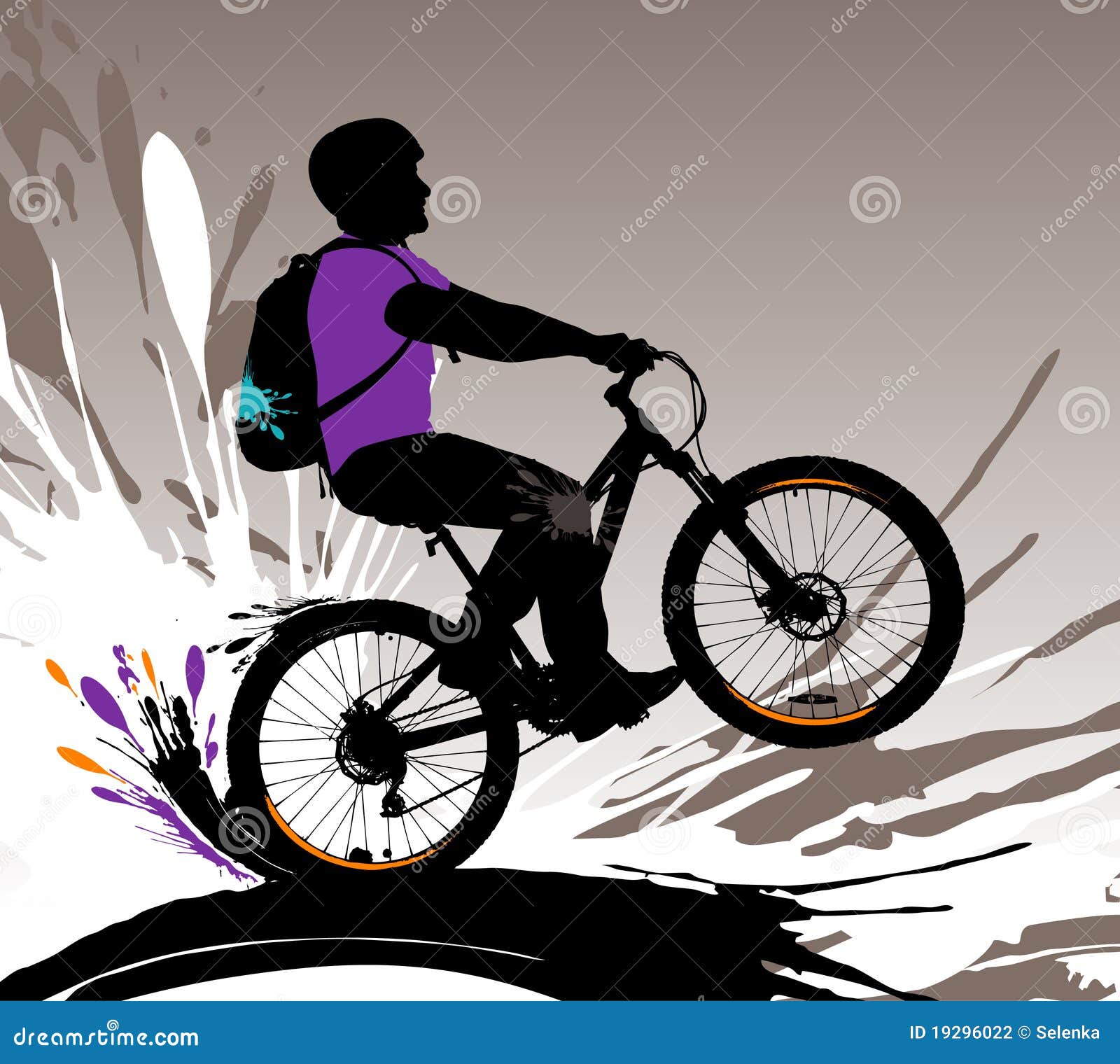 Het Silhouet Van De Fietser. Vector Illustratie - Illustration of ...