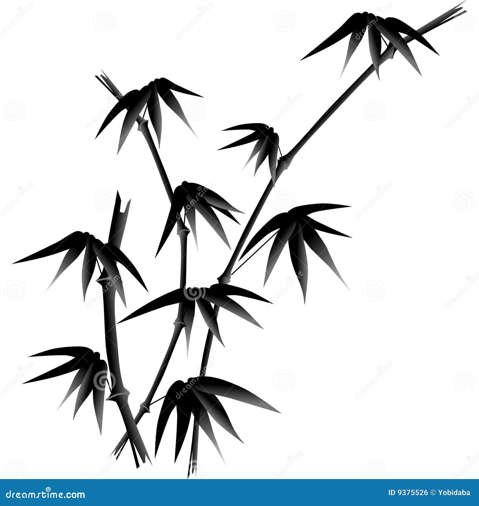 Het Silhouet Van Het Bamboe Vector Illustratie - Illustration of oost ...