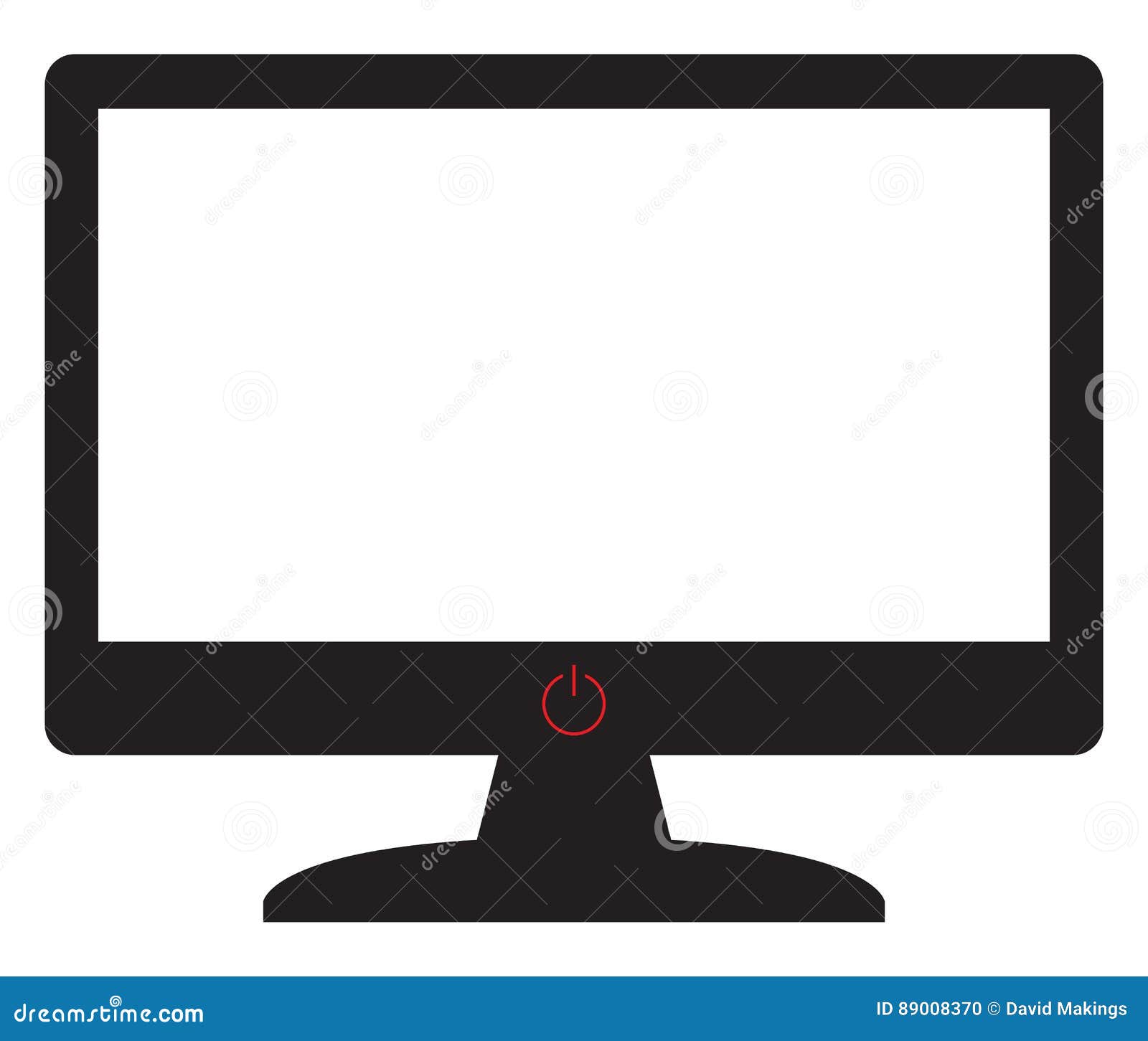 Het Silhouet Van Het Computerscherm Met Van Knoop Stock Illustratie ...