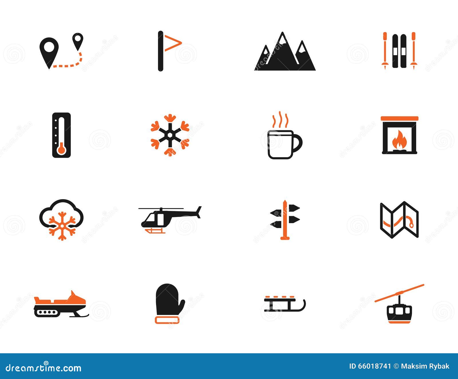 Het Ski?en Eenvoudig Pictogrammen Vector Illustratie - Illustration of ...