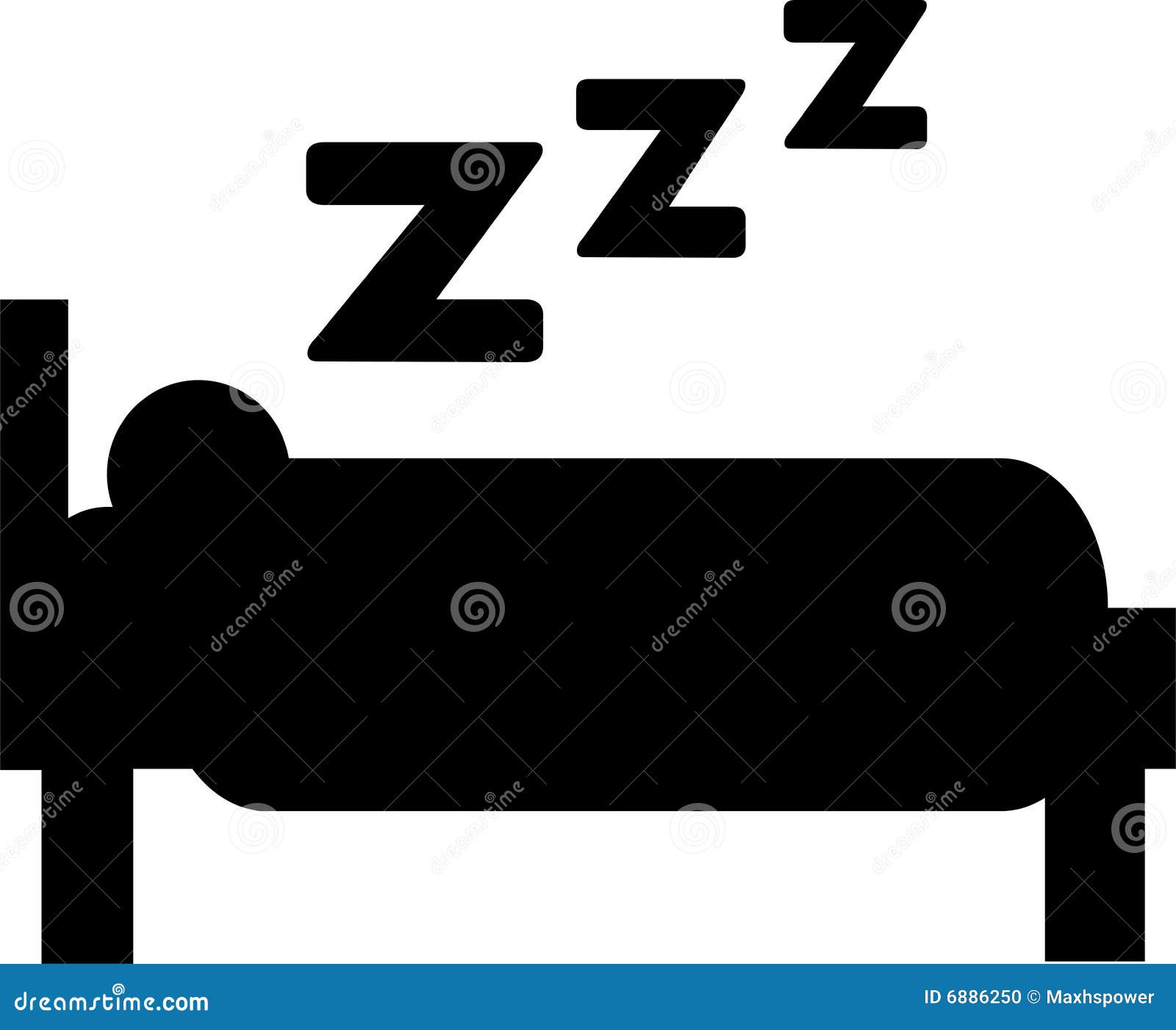 Het slapen - Bed stock illustratie. Illustration of embleem - 6886250