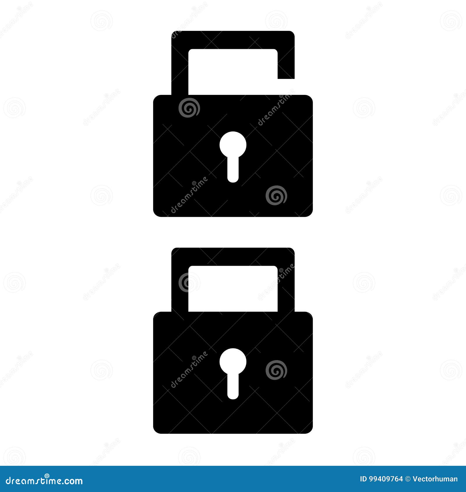 Het Slot En Opent Pictogram Vector Illustratie - Illustration of ...