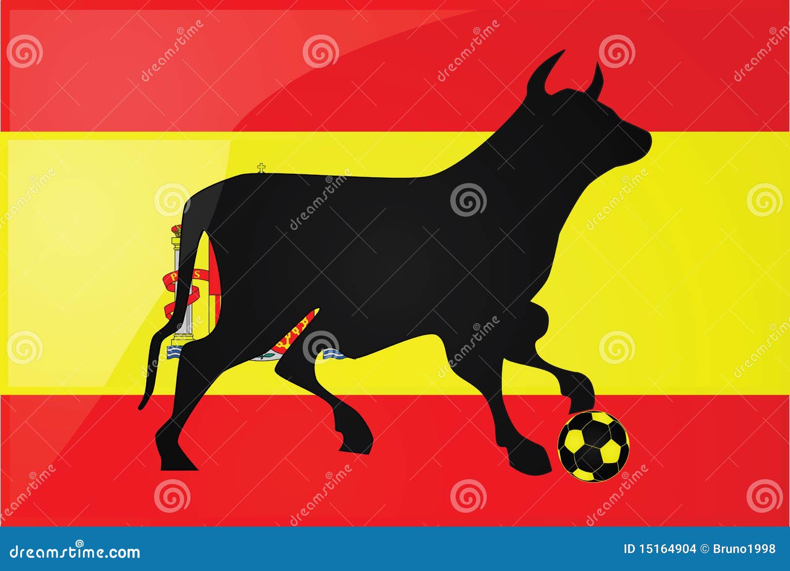 Het Spaanse Voetbal Van De Stier Vector Illustratie - Illustration of ...