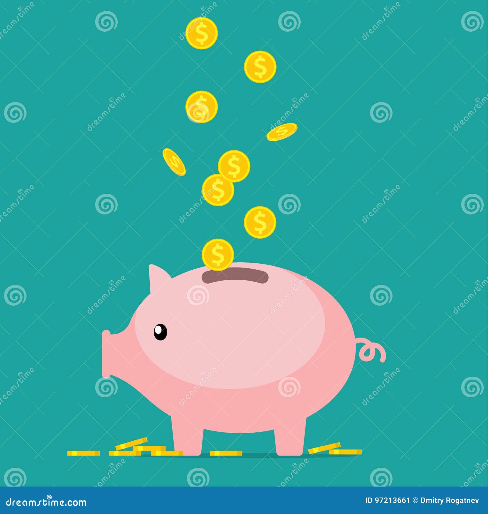 Het Spaarvarken Van Het Varken Vector Illustratie - Illustration of ...