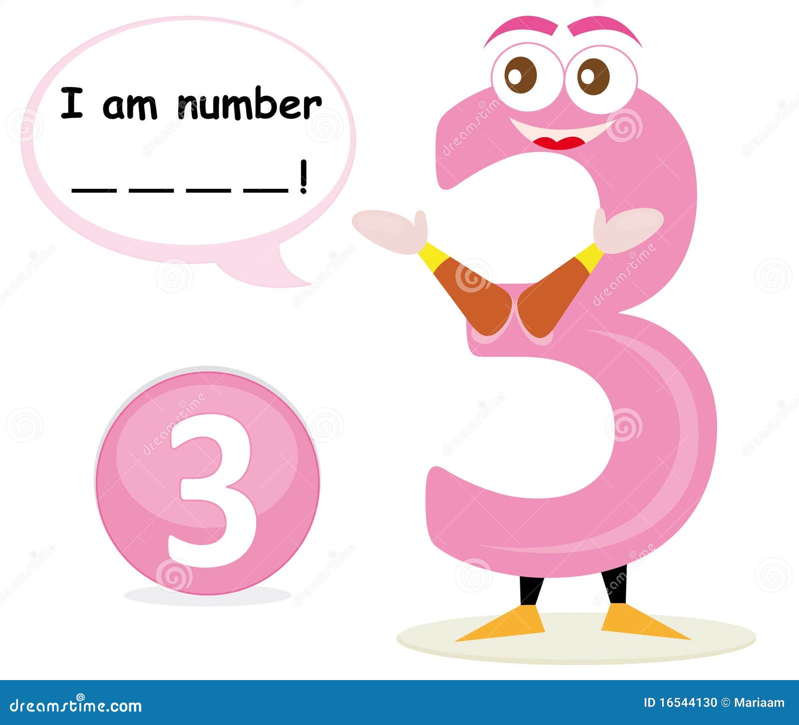 Het Spel Van De Quiz Met Nummer Drie Vector Illustratie - Illustration ...