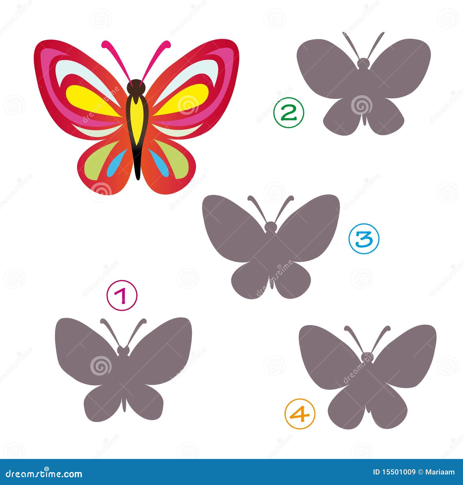 Het Spel Van De Vorm - De Vlinder Vector Illustratie - Illustration of ...