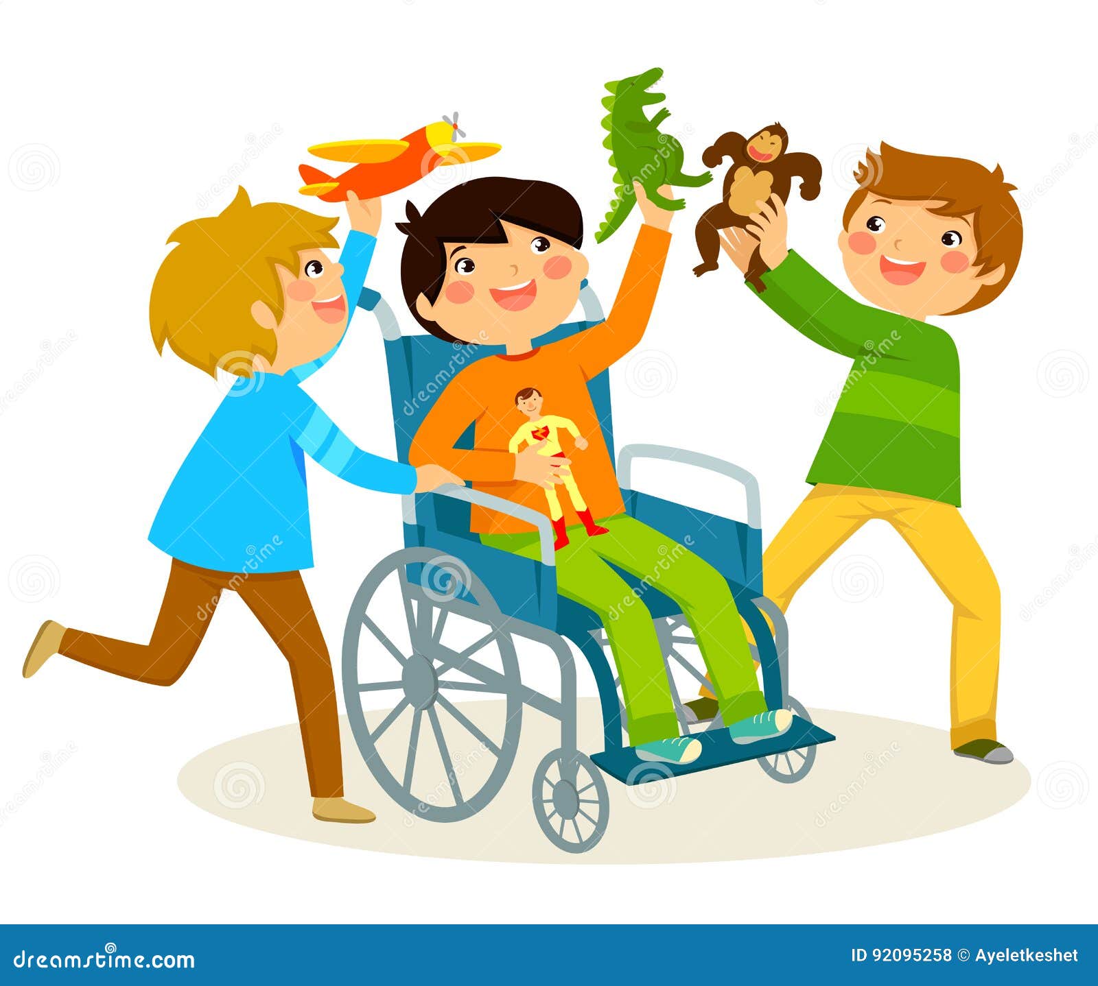 Het spelen in een rolstoel vector illustratie. Illustration of weinig ...