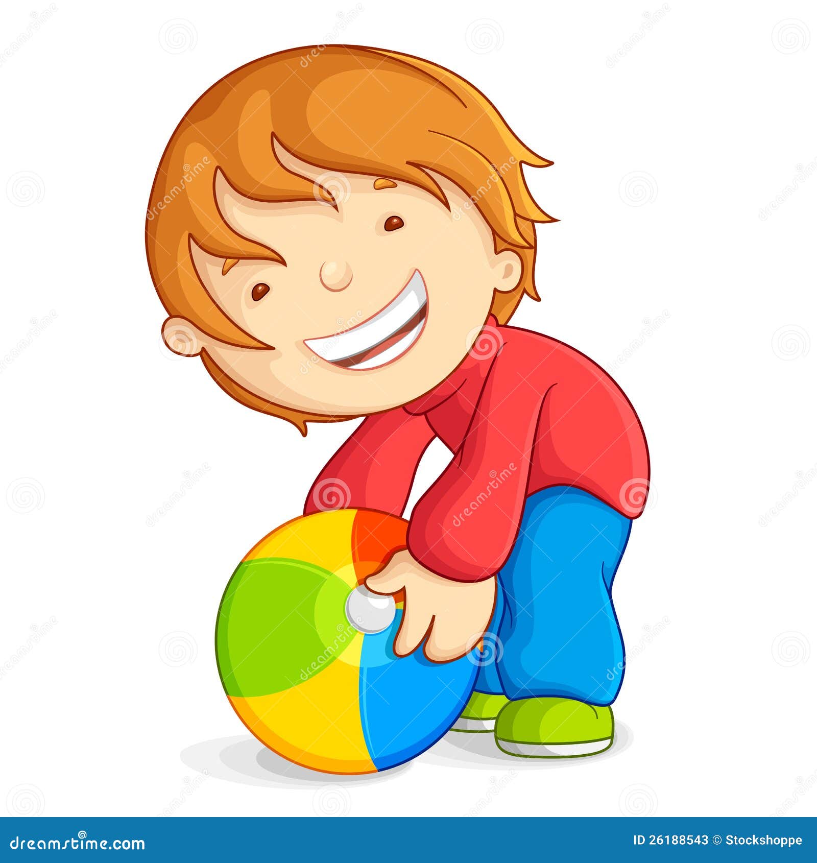 Het Spelen Van Het Jonge Geitje Met De Bal Van Het Strand Vector ...