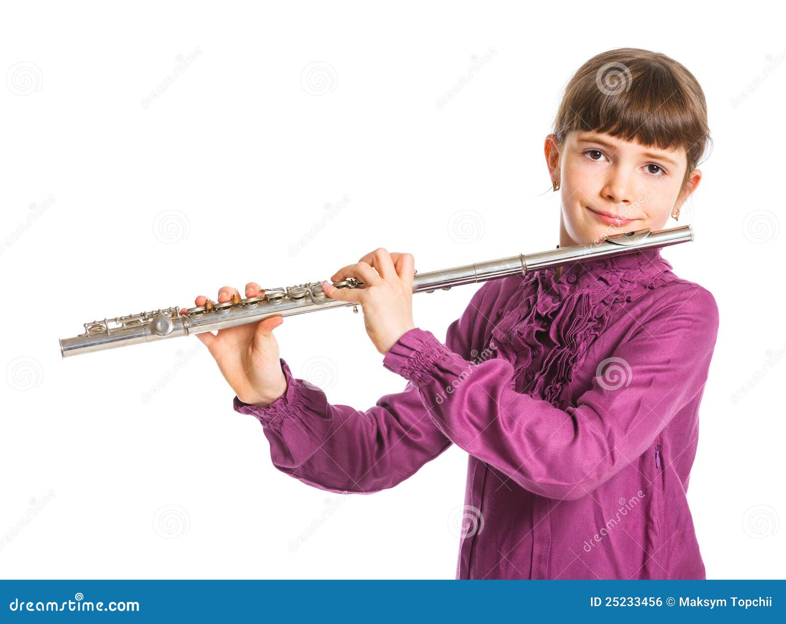 Het Spelen Van Het Meisje Dwarsfluit Stock Foto - Image of voorwerpen ...